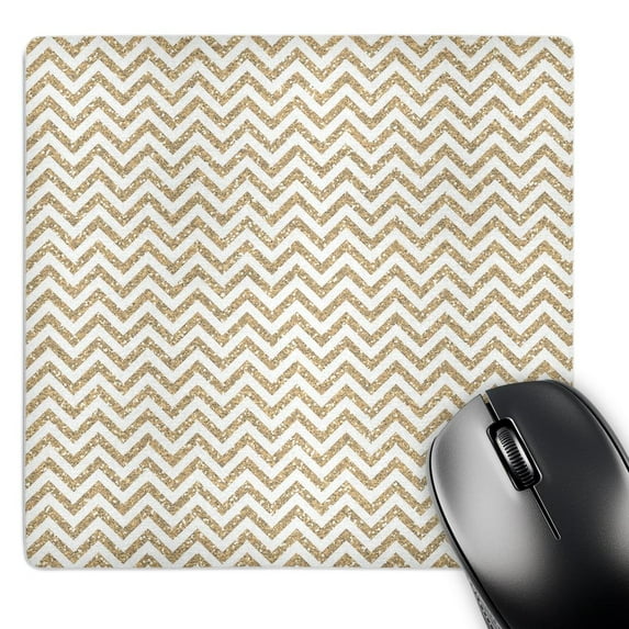 3dRose, Gold Chevron Faux Glitter image of glitter, Mouse Pad - Walmart.com