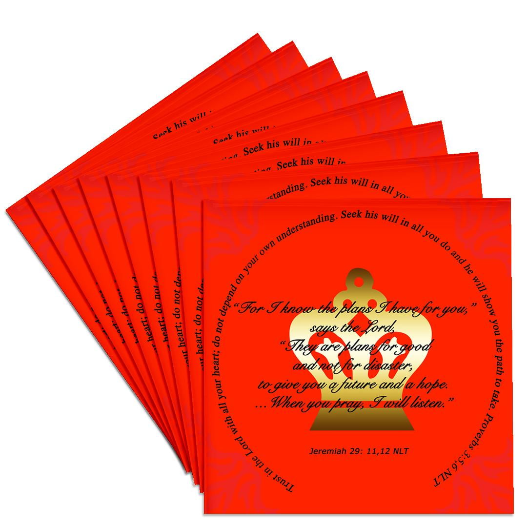 3dRose, Gold Crown on Crimson background with bible verses from ...