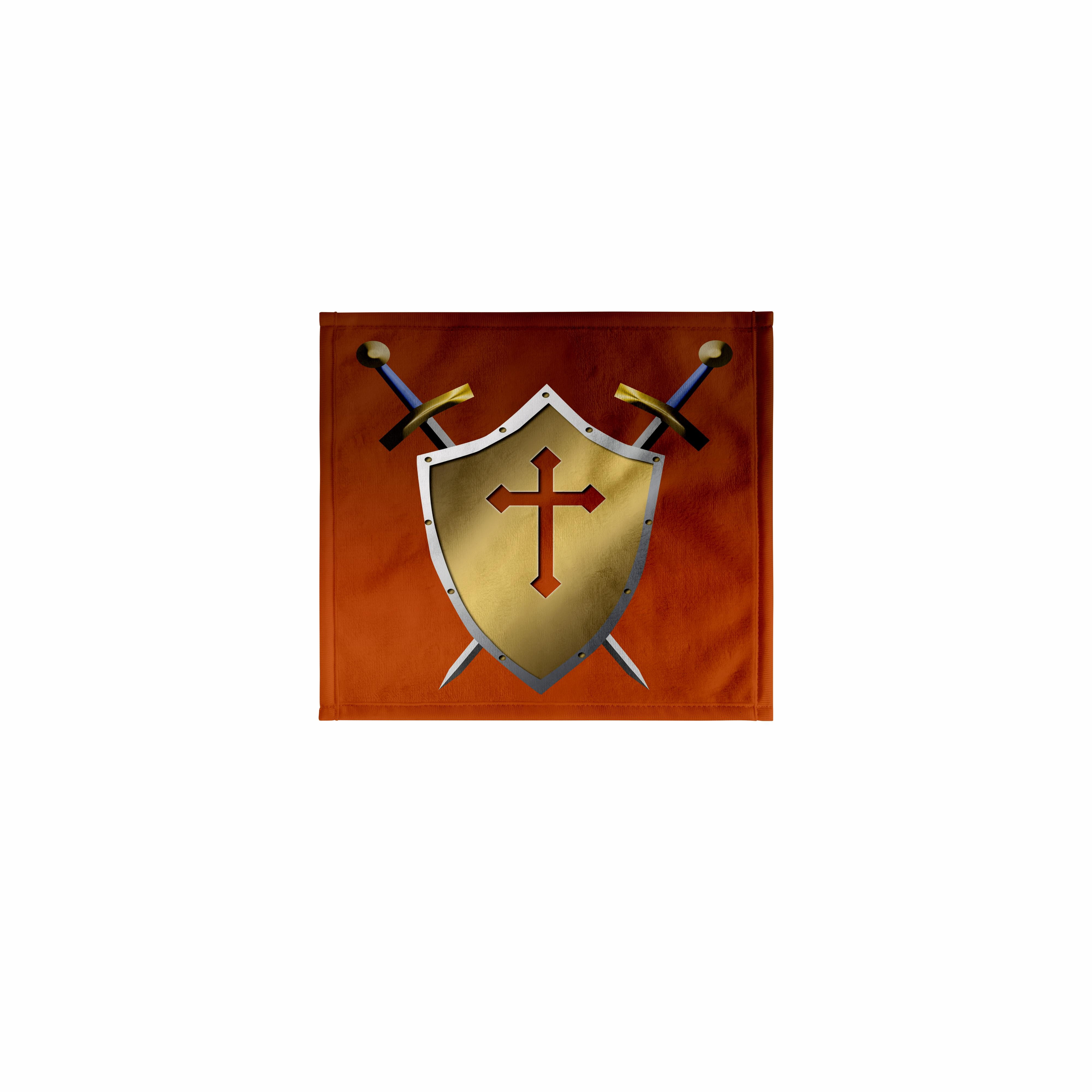 3dRose, Golden Shield with crossed swords and the Christian Cross and ...