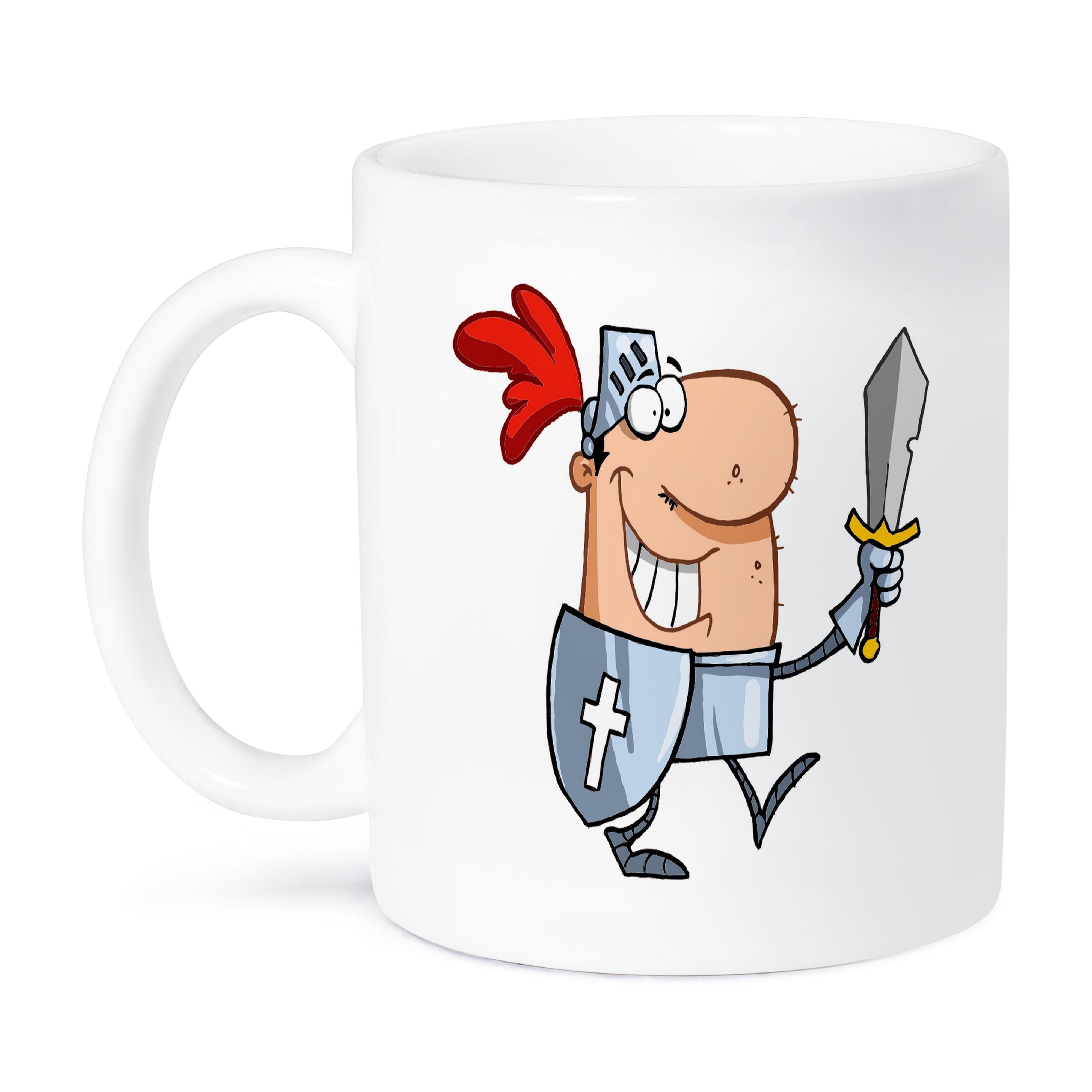 Goofy Knight In Shining Armor With Sword Cartoon, 15oz Mug - Walmart.com