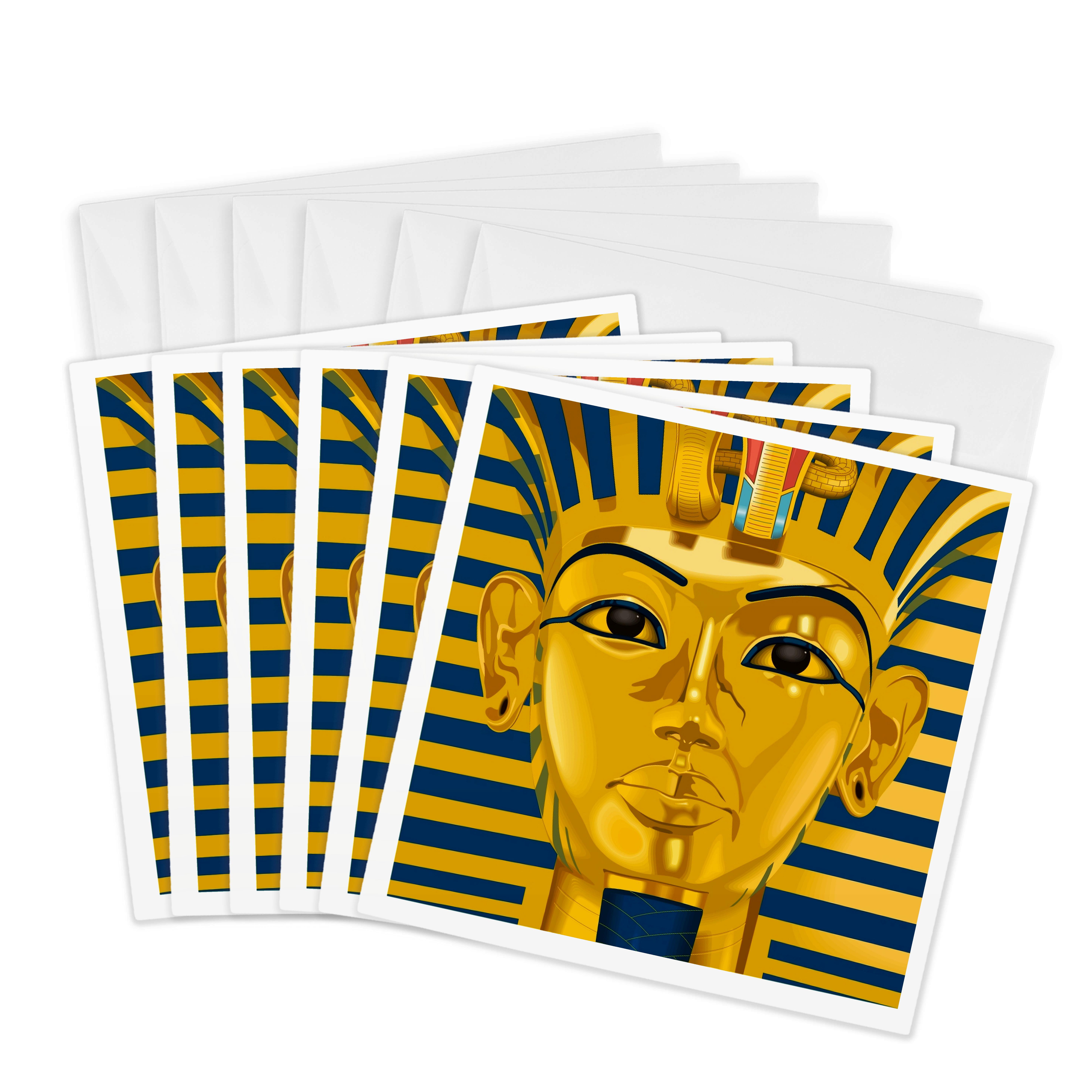 3dRose, Graphic Image of Tutankhamun, 6 Greeting Cards with envelopes ...
