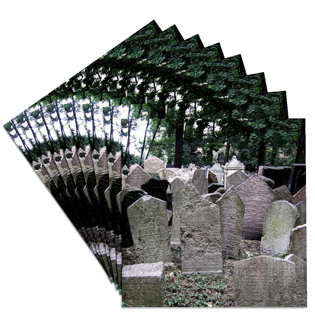 3dRose, Gray headstones in cemetery in Prague - grey graveyard grave ...