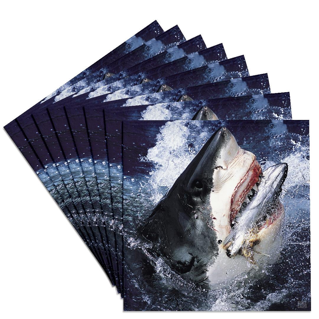 3drose, Great White Shark, Set of 8 Ceramic Tile Coasters - Walmart.com
