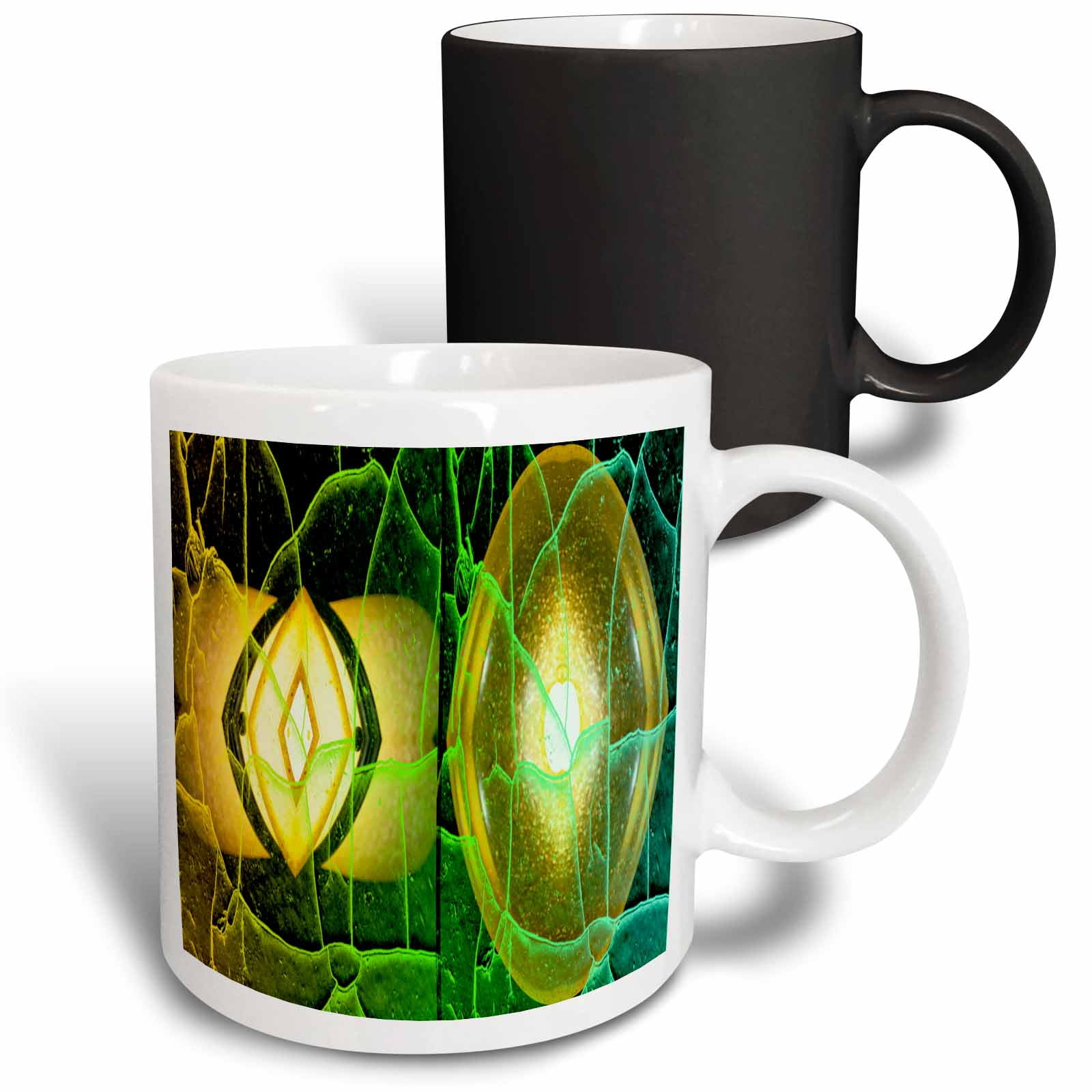 3drose, Green and Yellow Neon, Crackled Space Looking Image, 11oz Magic ...