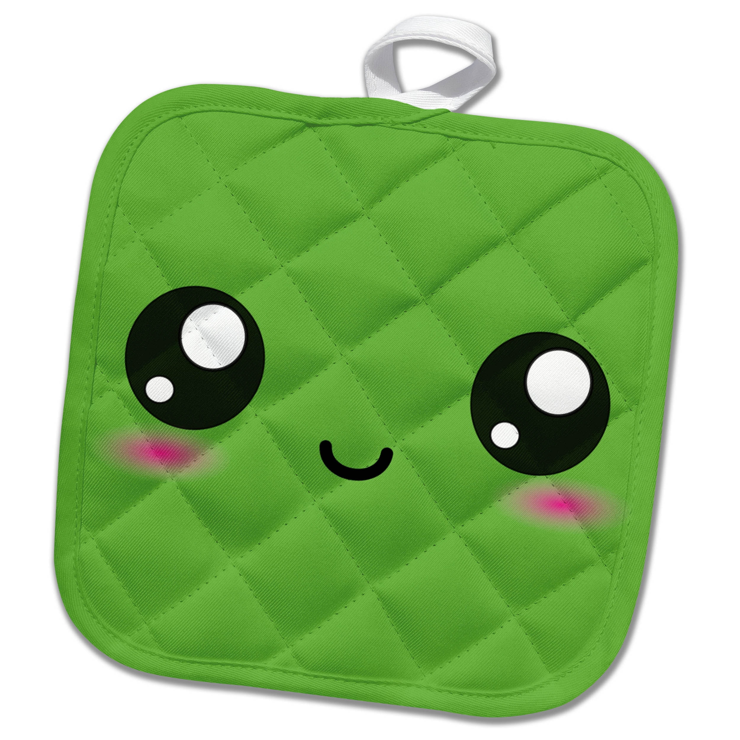 3dRose, Green Cute smiling Square - Adorable and Kawaii Cartoony ...