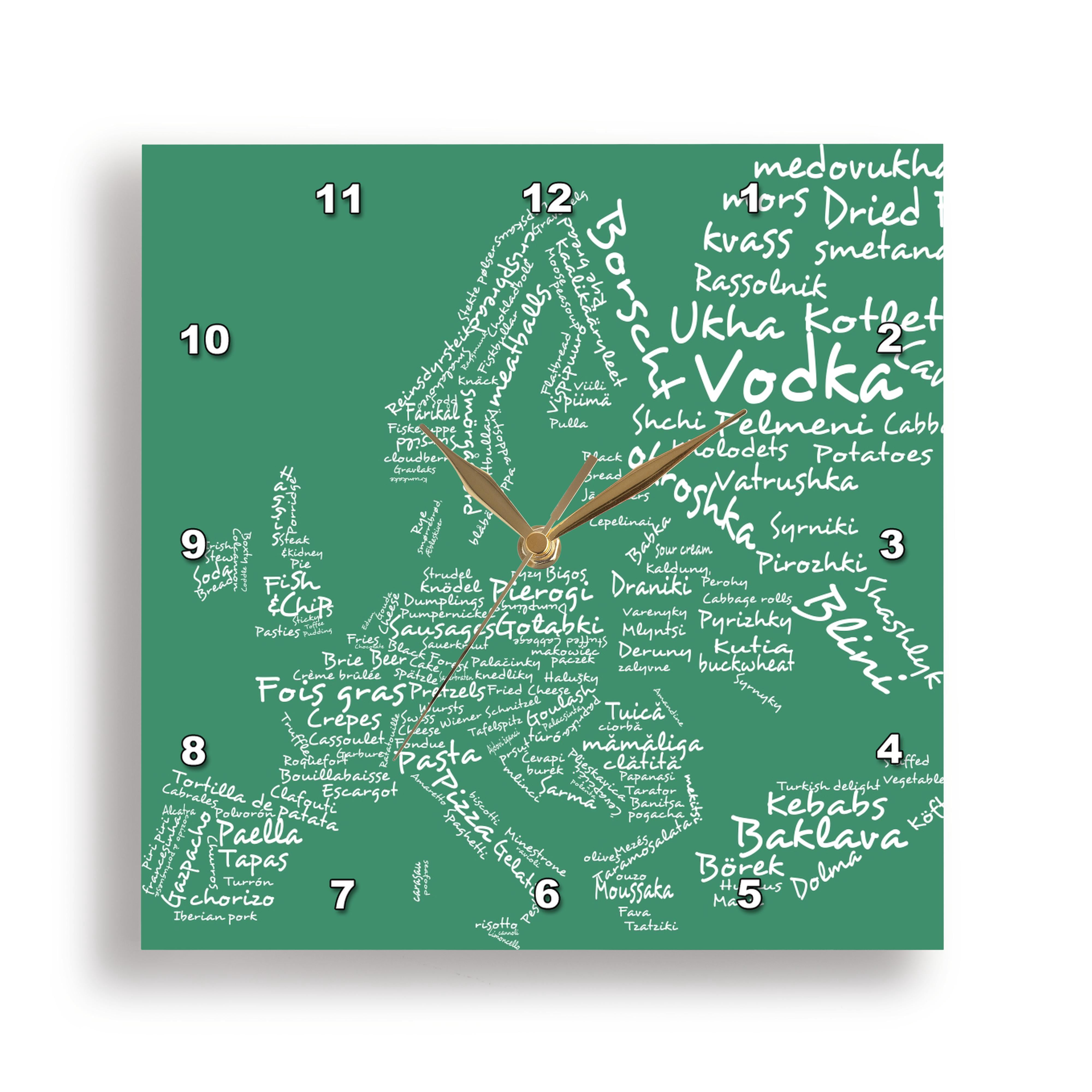 3dRose, Green Typography Food Map of Europe made from words for local ...