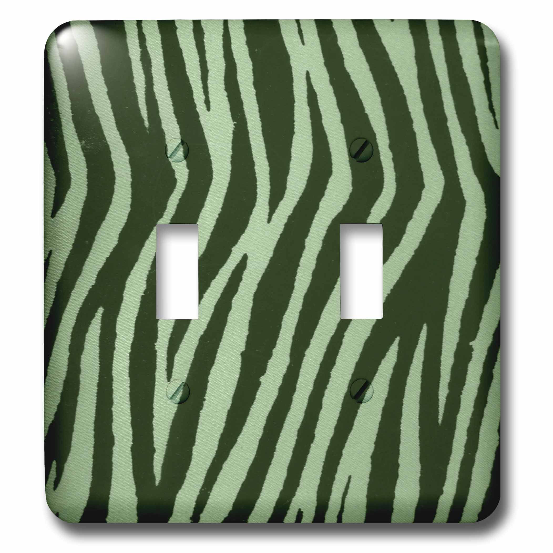 3dRose, Green Zebra Print - Wild Animals - Art, double toggle switch ...