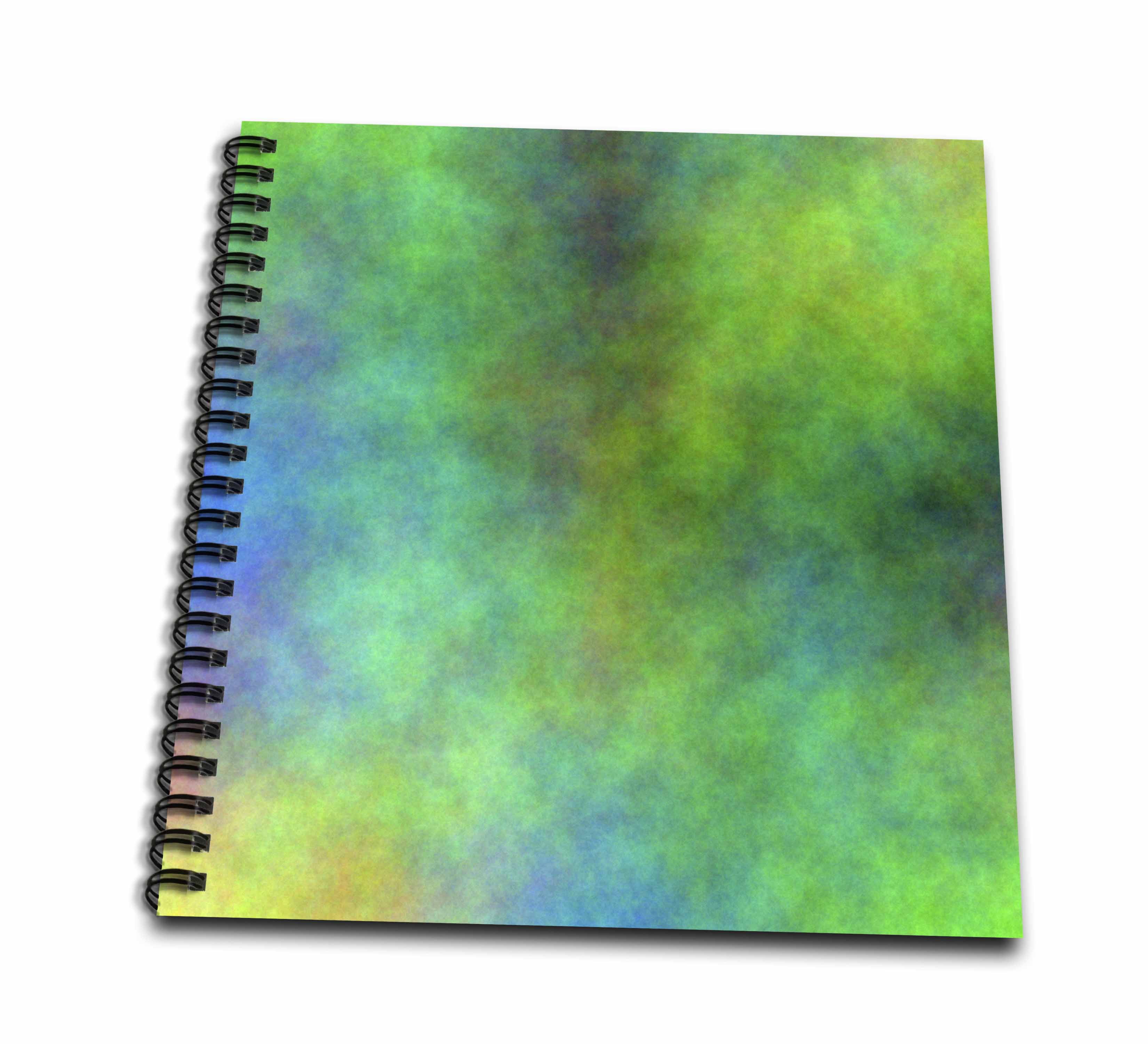 3dRose, Green and Blue Cloud Watercolor Digital Art, Drawing Book 8 x 8 ...