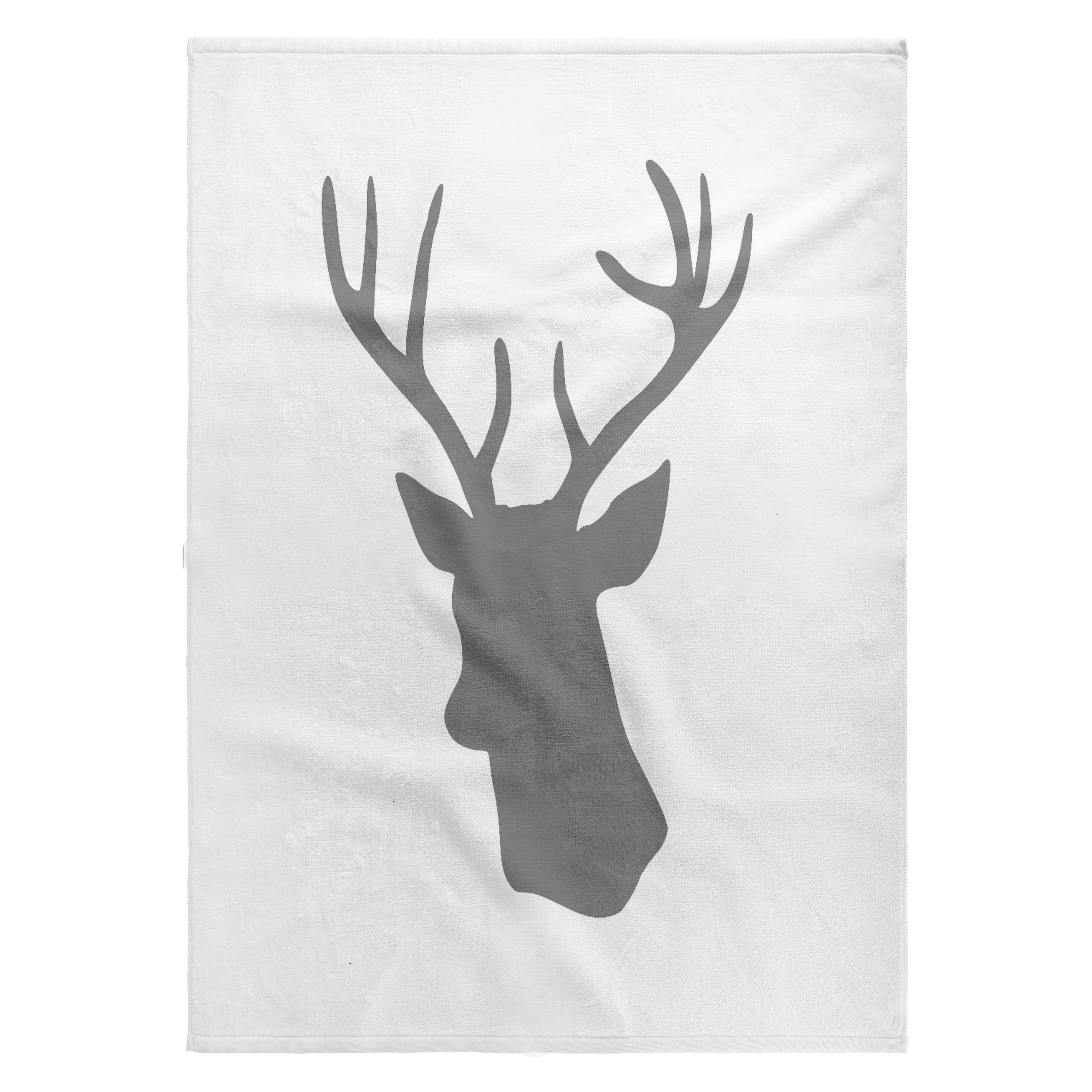 3dRose, Grey Deer head silhouette on white. Modern gray stag with ...