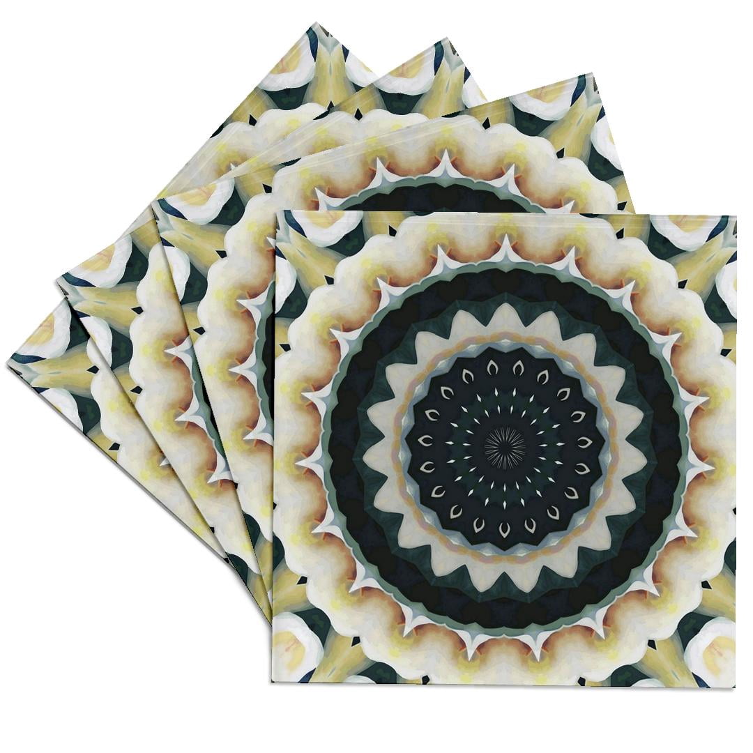 3drose, Grey and Beige Calla Lily Flower Pattern Mandala, Set of 4 ...