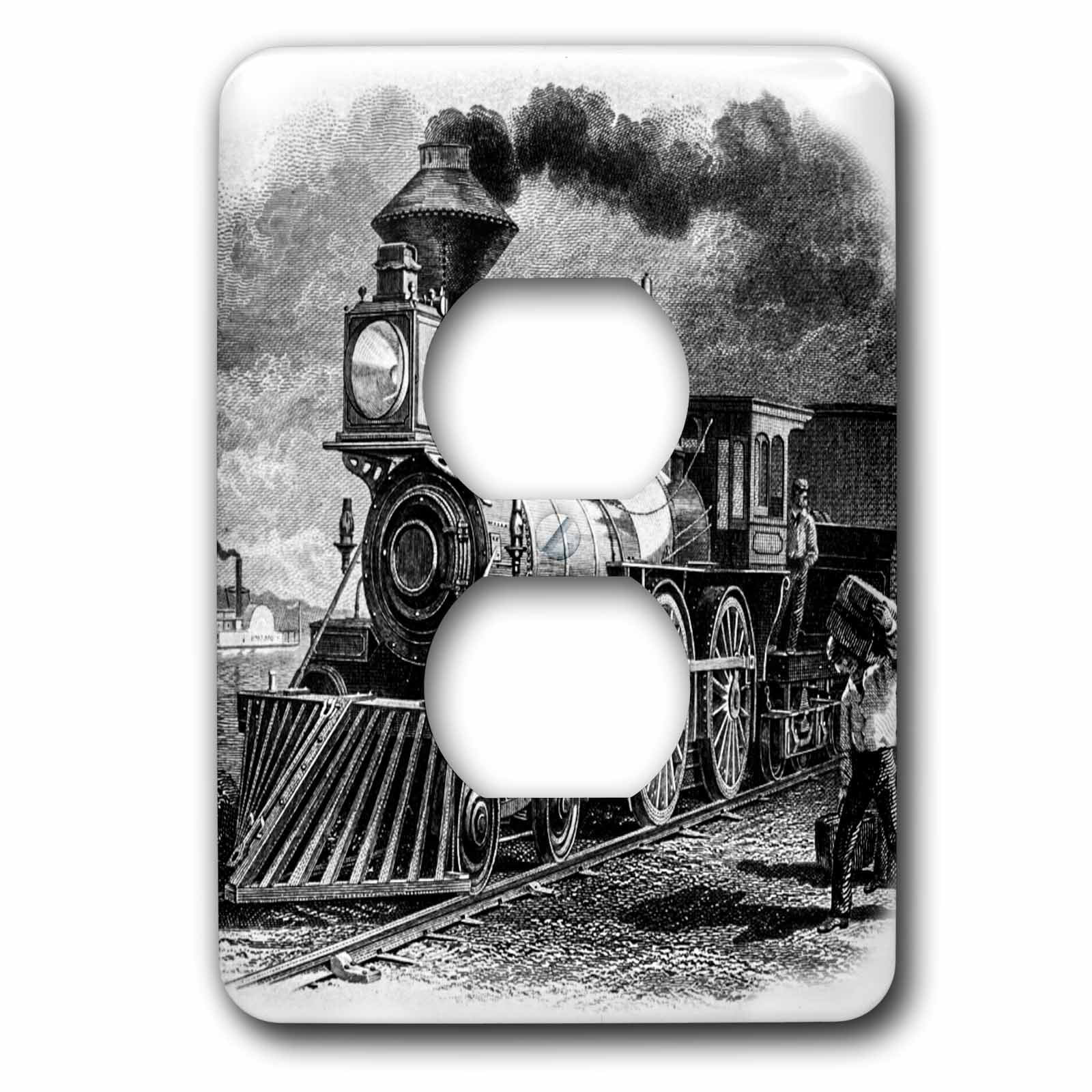 3dRose, Hand drawn Illustration Steam Locomotive on the Mississippi, 2 ...