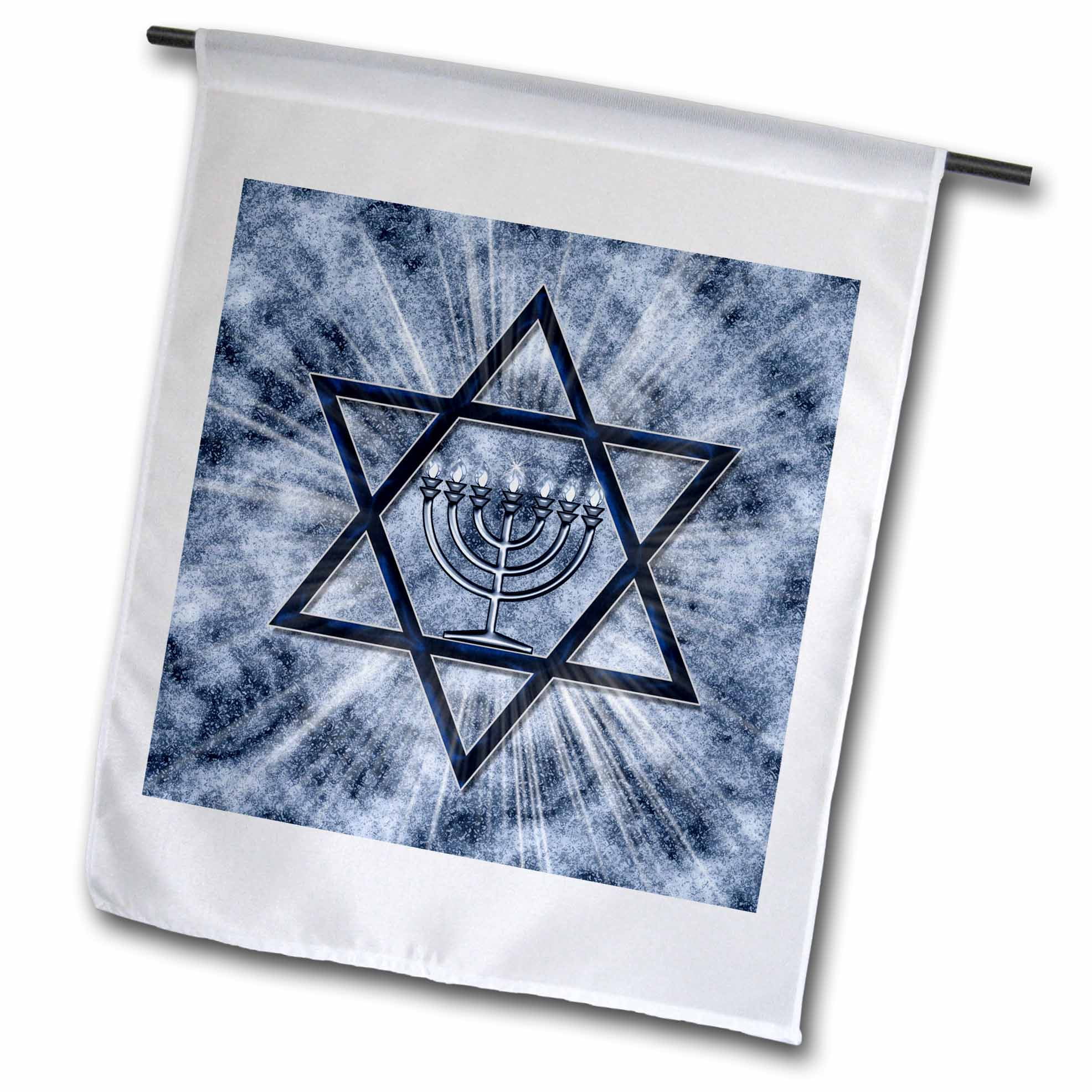 3dRose Hanukkah Menorah with Star of David in Blue - Garden Flag, 12 by ...