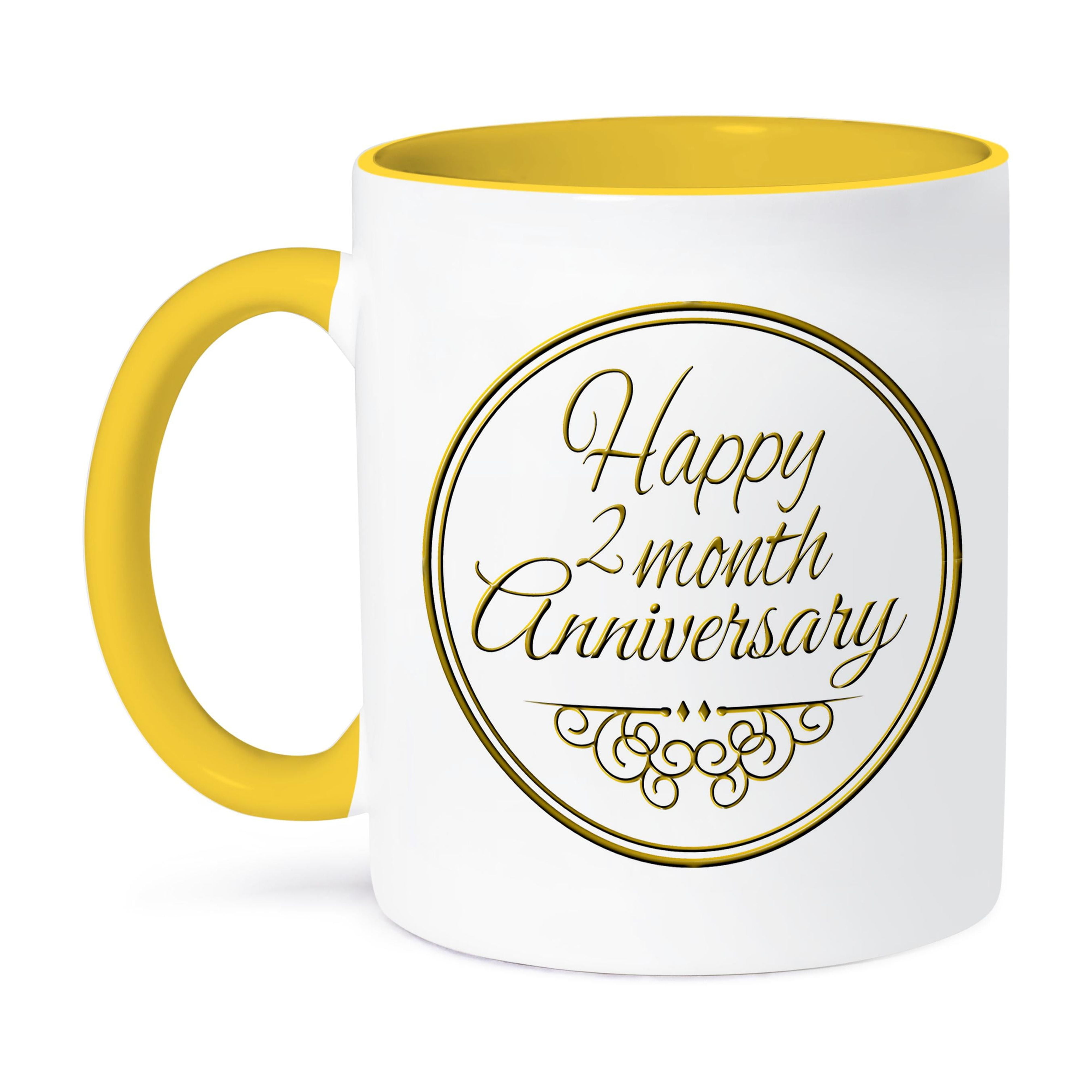3dRose, Happy 2 month Anniversary. gold text. 2nd month together ...