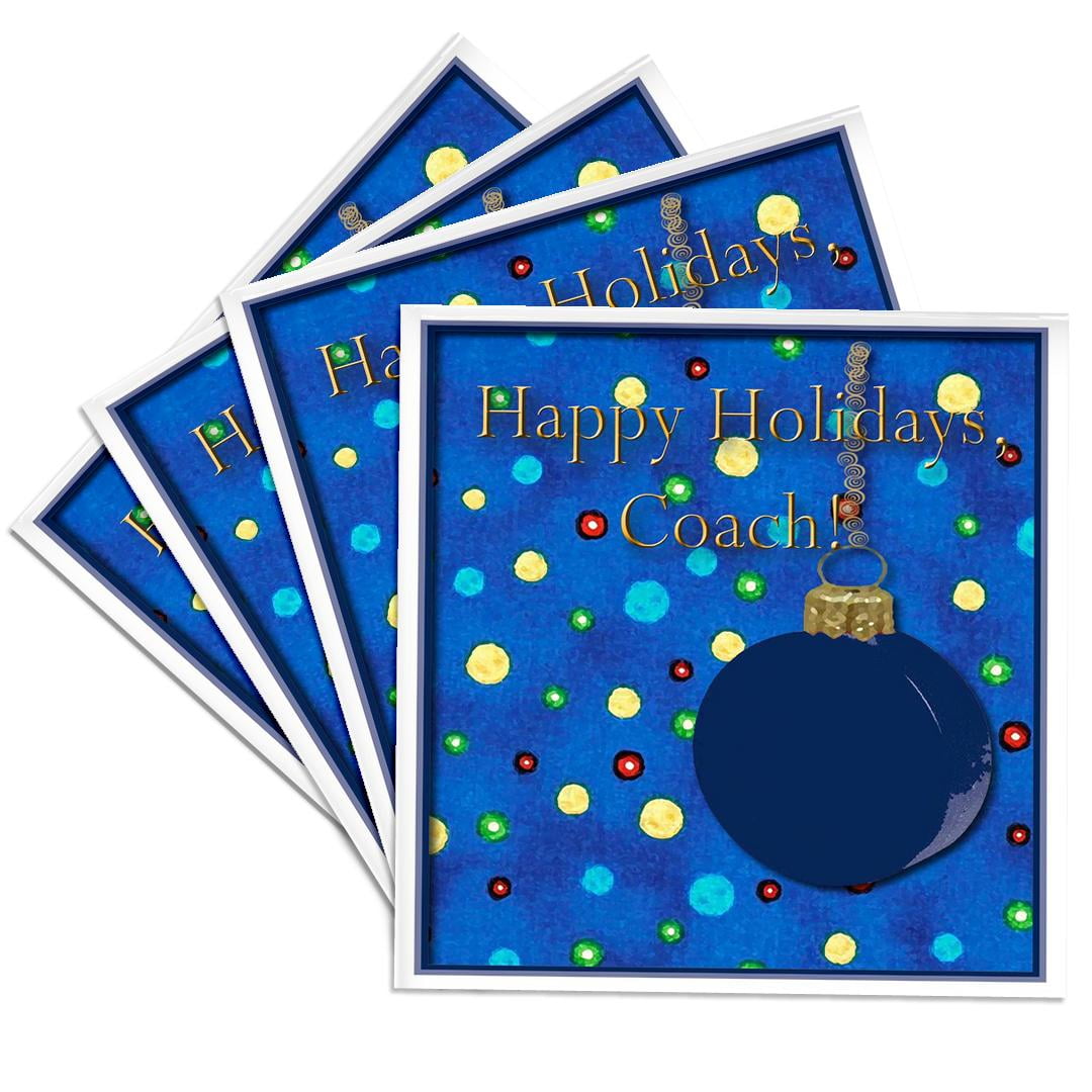 3dRose, Happy Holidays, Coach, holiday ornament with colorful lights ...