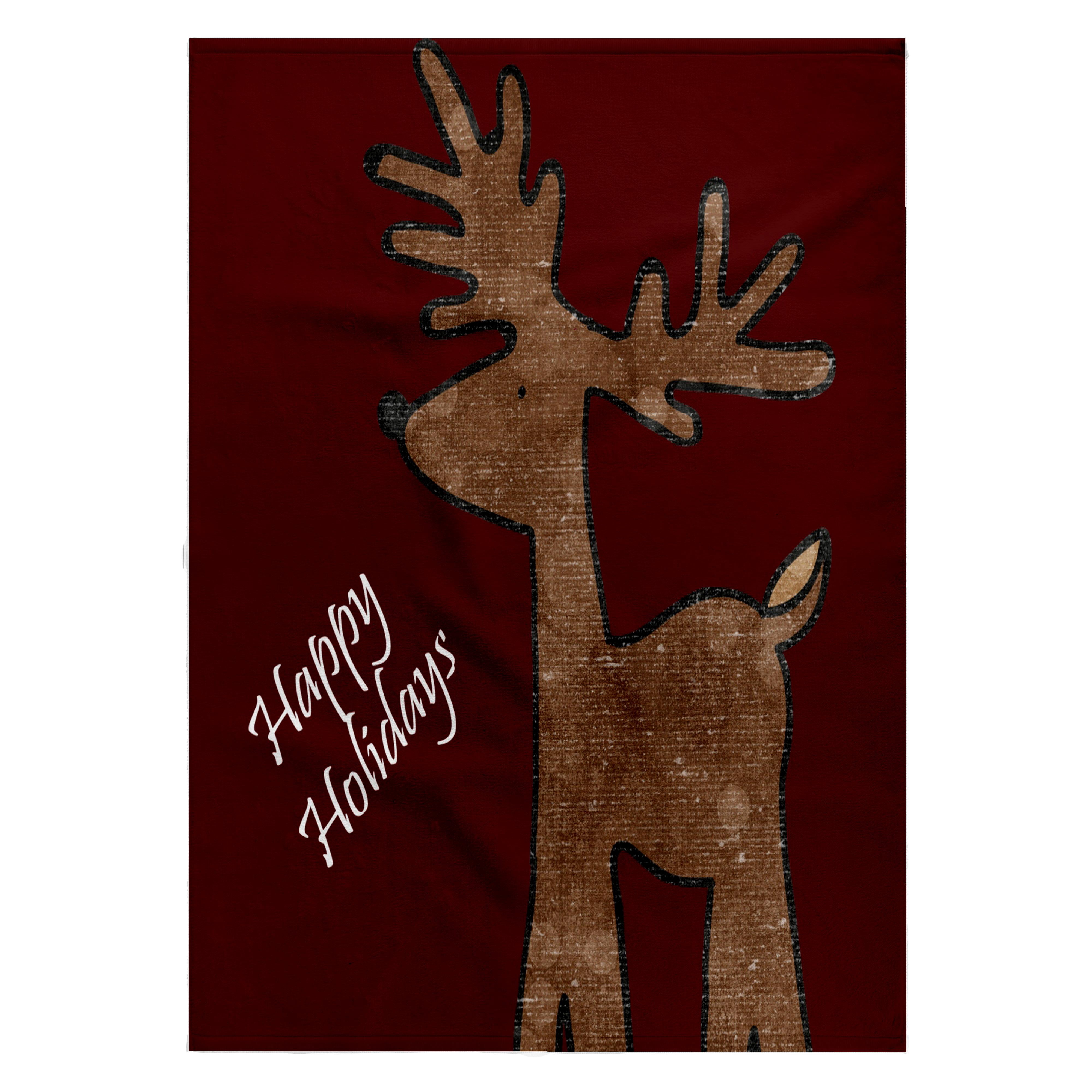 3dRose, Happy Holidays Reindeer - Fun Whimsical Christmas Art, 22x30 ...