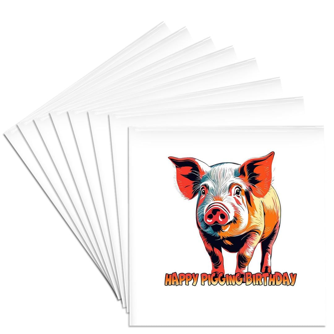 3drose, Happy Pigging Birthday Funny Birthday Greeting, Set of 8 ...