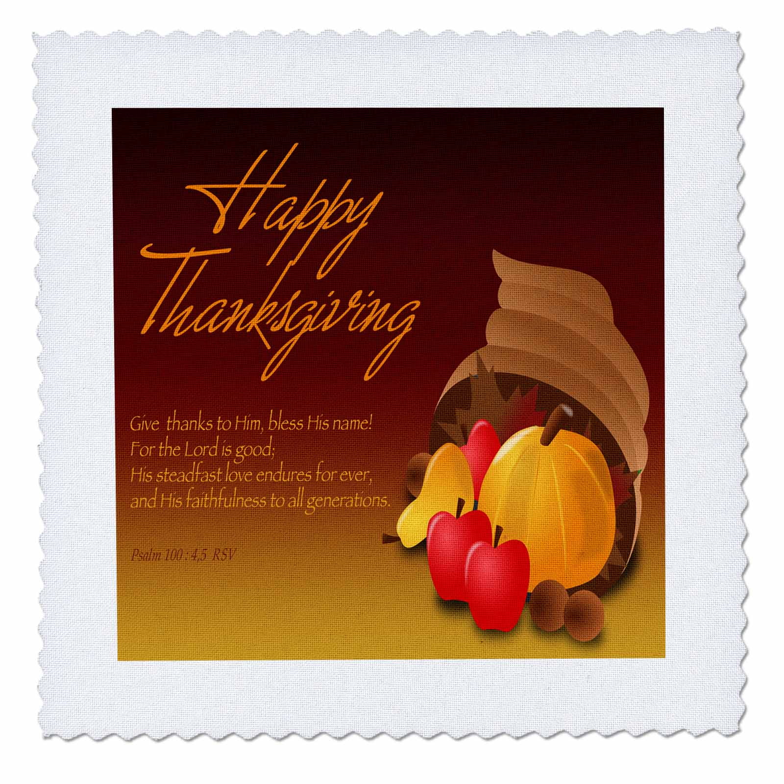 3dRose, Happy Thanksgiving Cornucopia with Bible Verse Psalm 100, 6x6 ...