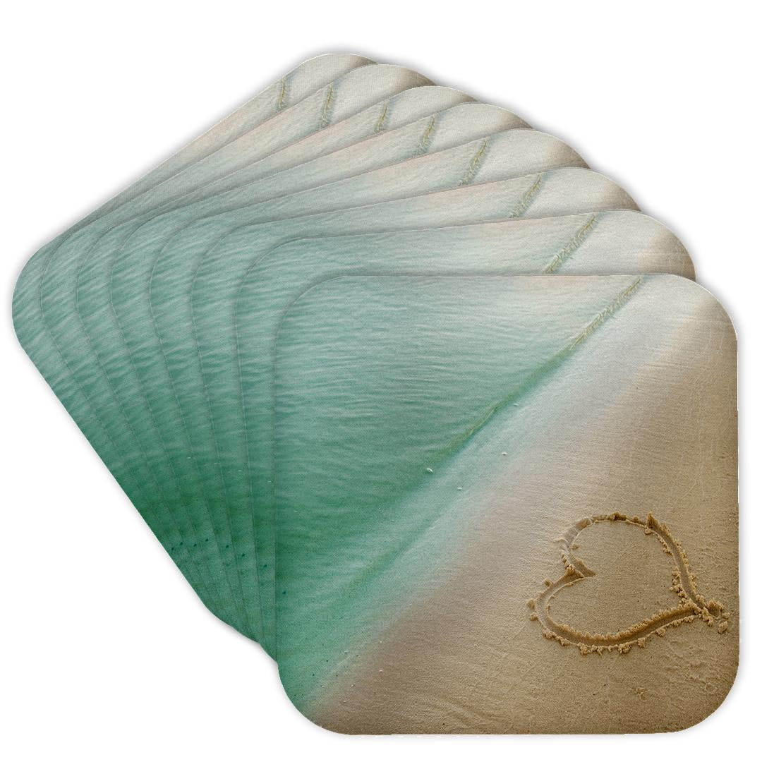 3dRose, Heart Shape Symbolizing Love, Heart Carved in Sand on the Beach ...