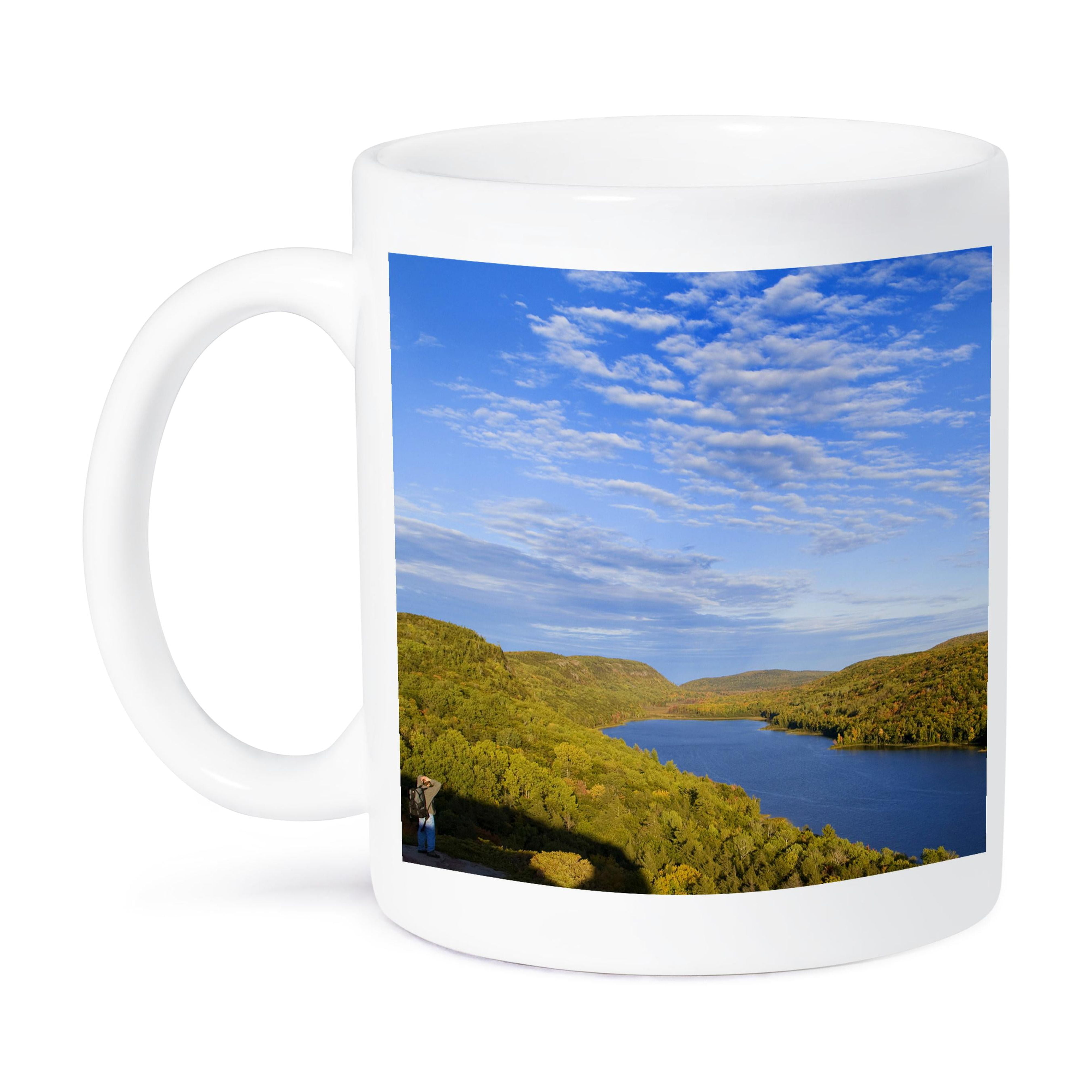 3dRose, Hiker, Lake of the Clouds, Porcupine Mtns, Michigan - US23 ...