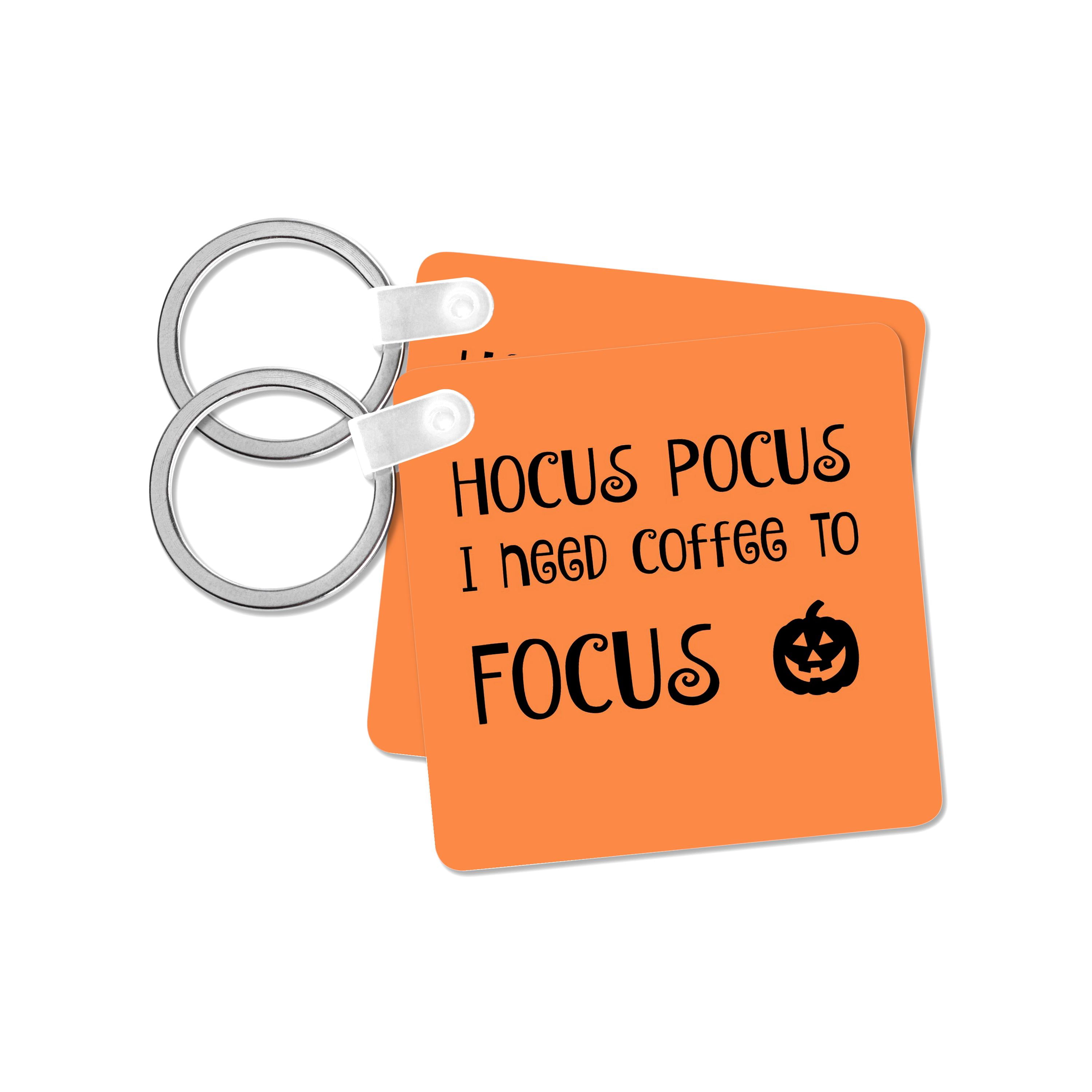 3dRose, Hocus pocus I need to focus, black lettering on an orange ...