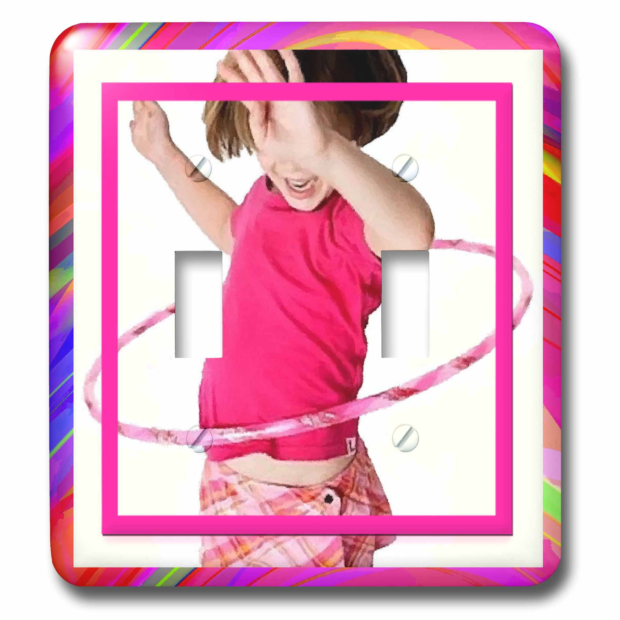 3dRose, Hula Hoop Girl, double toggle switch - Walmart.com