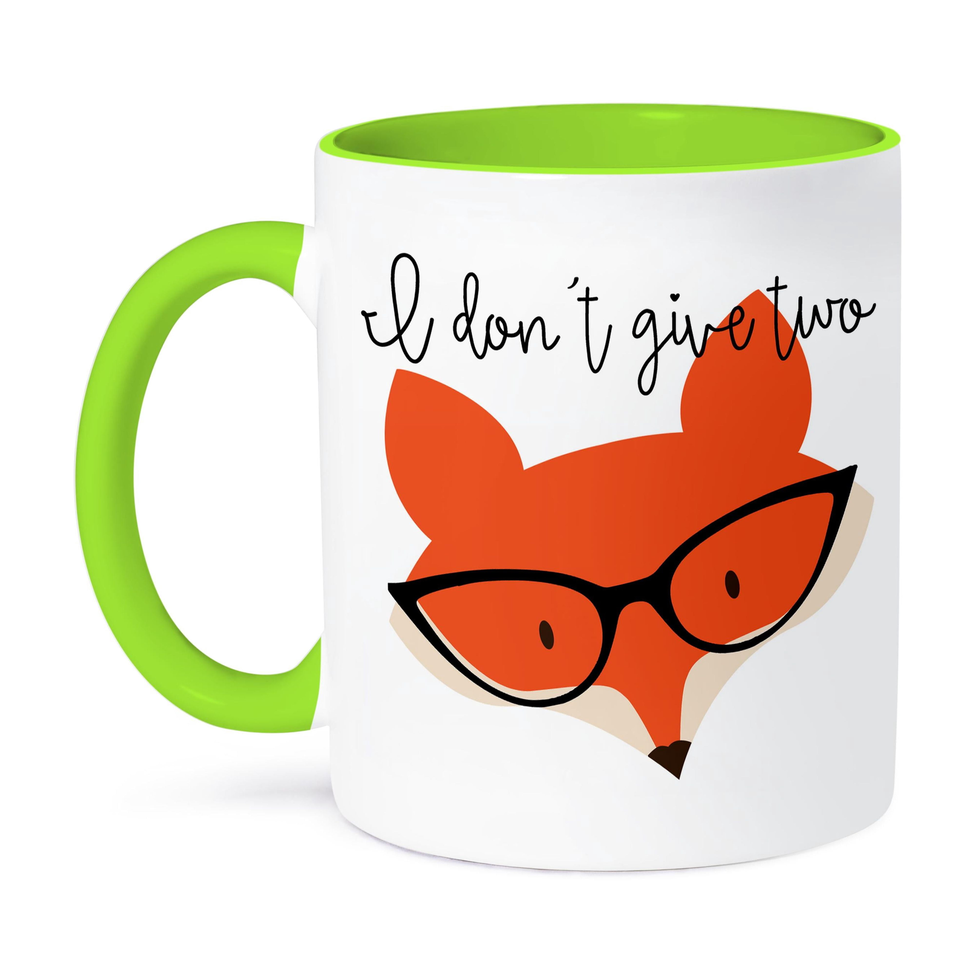 3dRose, I Dont Give Two Fox, 11oz Two-Tone Green Mug - Walmart.com