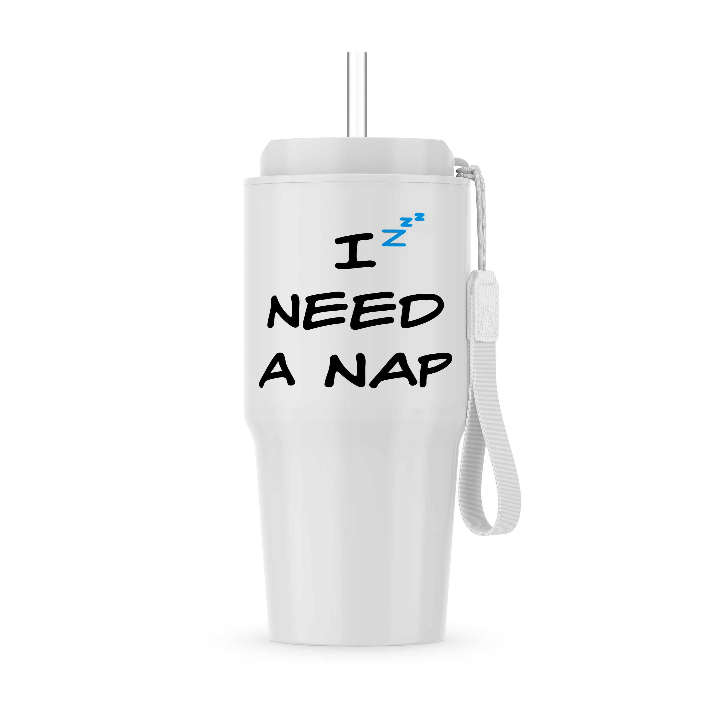 I Need A Nap, Blue Zzz, White Background, Black Lettering, 20oz Tumbler ...