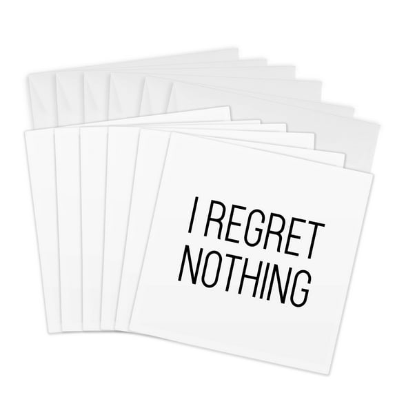 3drose, I Regret Nothing, 6 Greeting Cards with Envelopes - Walmart.com