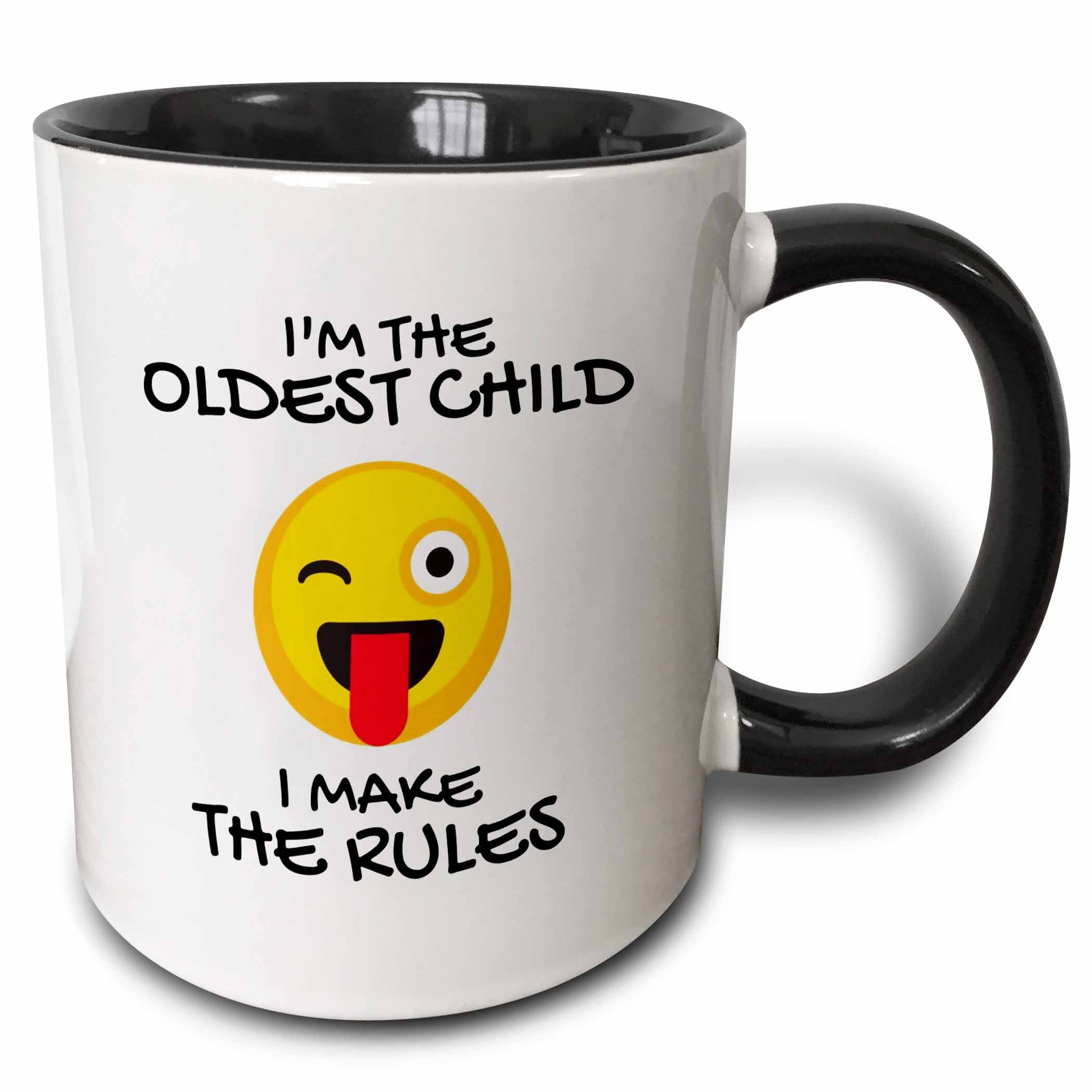 3drose, I Am the Oldest Child I Makes the Rules Emoji, 15oz Two-tone ...