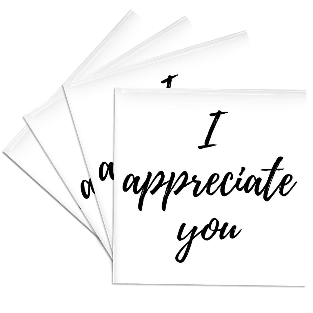 3dRose, I appreciate you. Black script lettering on a white background ...