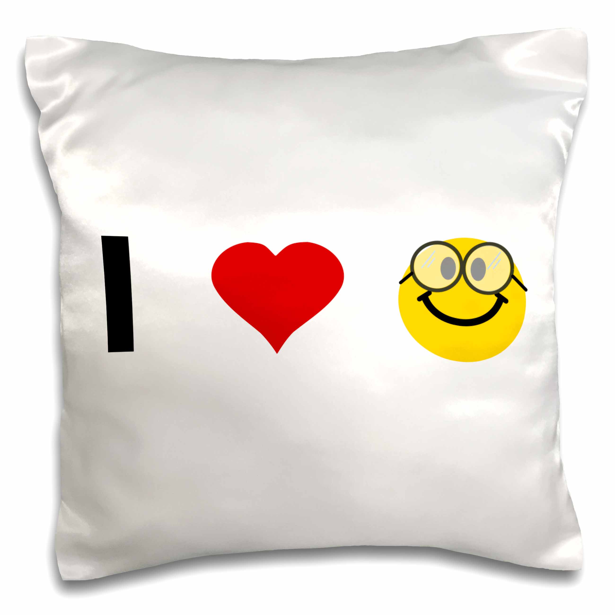 3dRose, I love heart geeks - cute geeky nerdy smiling face with glasses ...