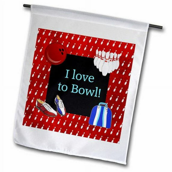 3dRose, I love to Bowl, Bowling Pins, Ball, Shoes, and Bag, Red, Blue ...