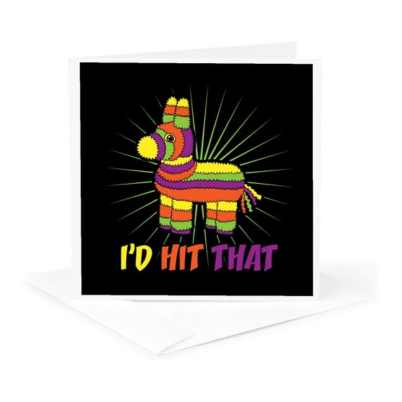 3dRose, Id Hit That Colorful Fond and Cute Pinata on Black Background ...