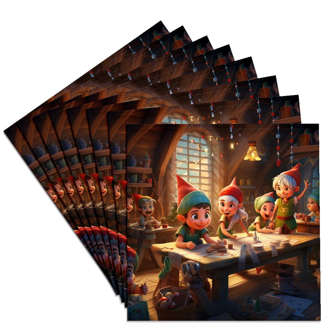 3drose, Illustration of a Group of Elves Having Fun Working in the ...