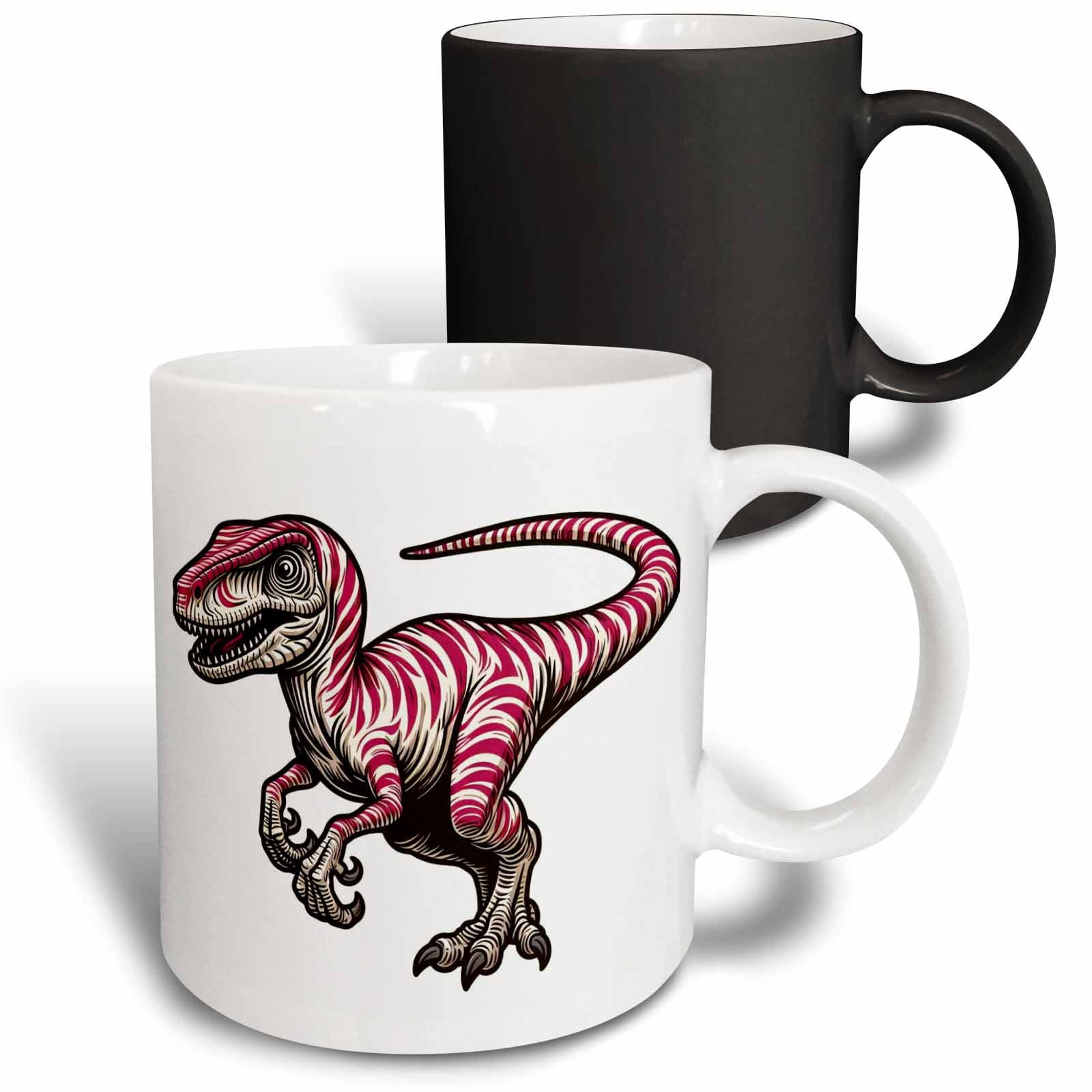 3drose, Image of a Pink Striped Velociraptor, 11oz Magic Transforming ...