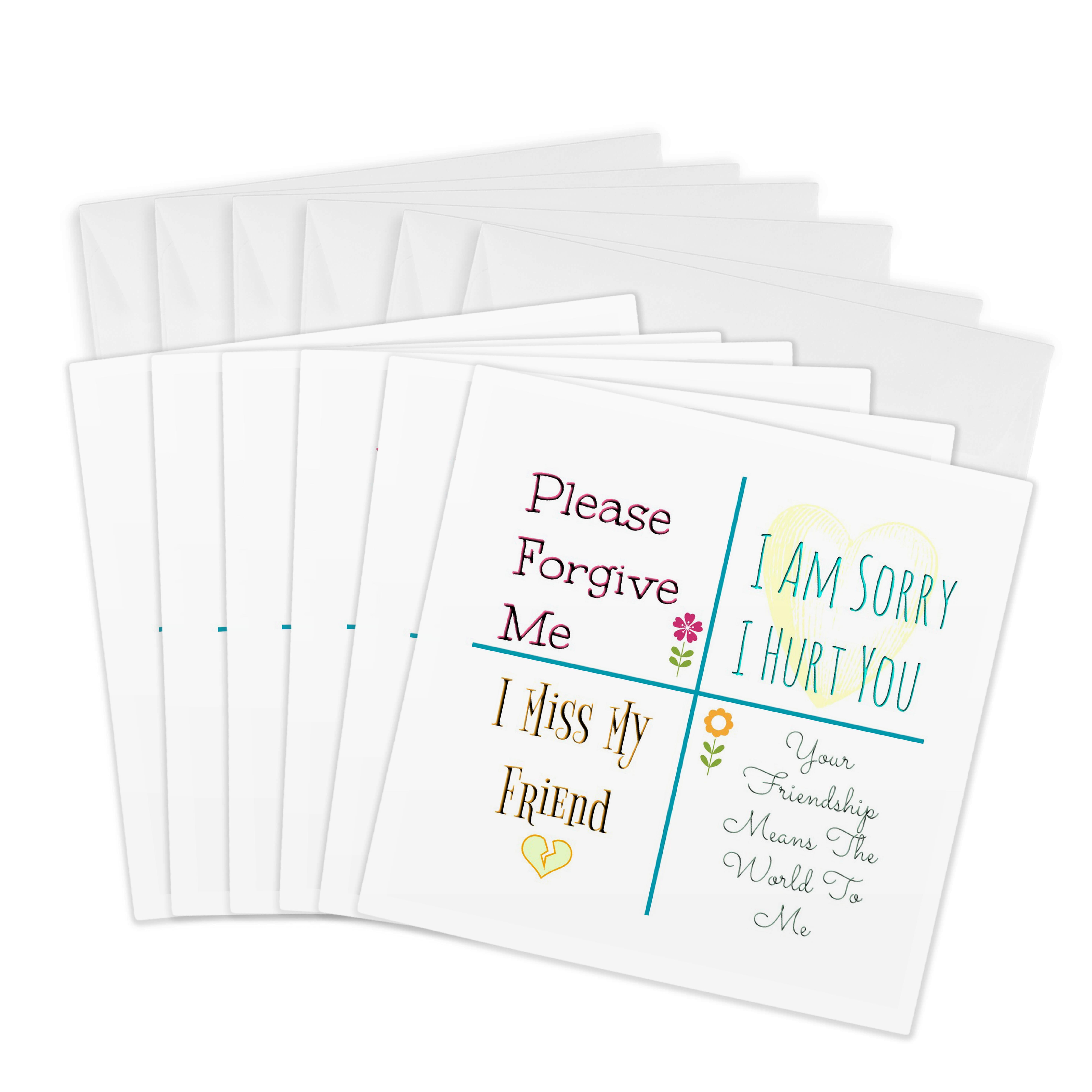 Set of 6 'Please Forgive Me, I'm Sorry' Greeting Cards with Heavy-Duty ...