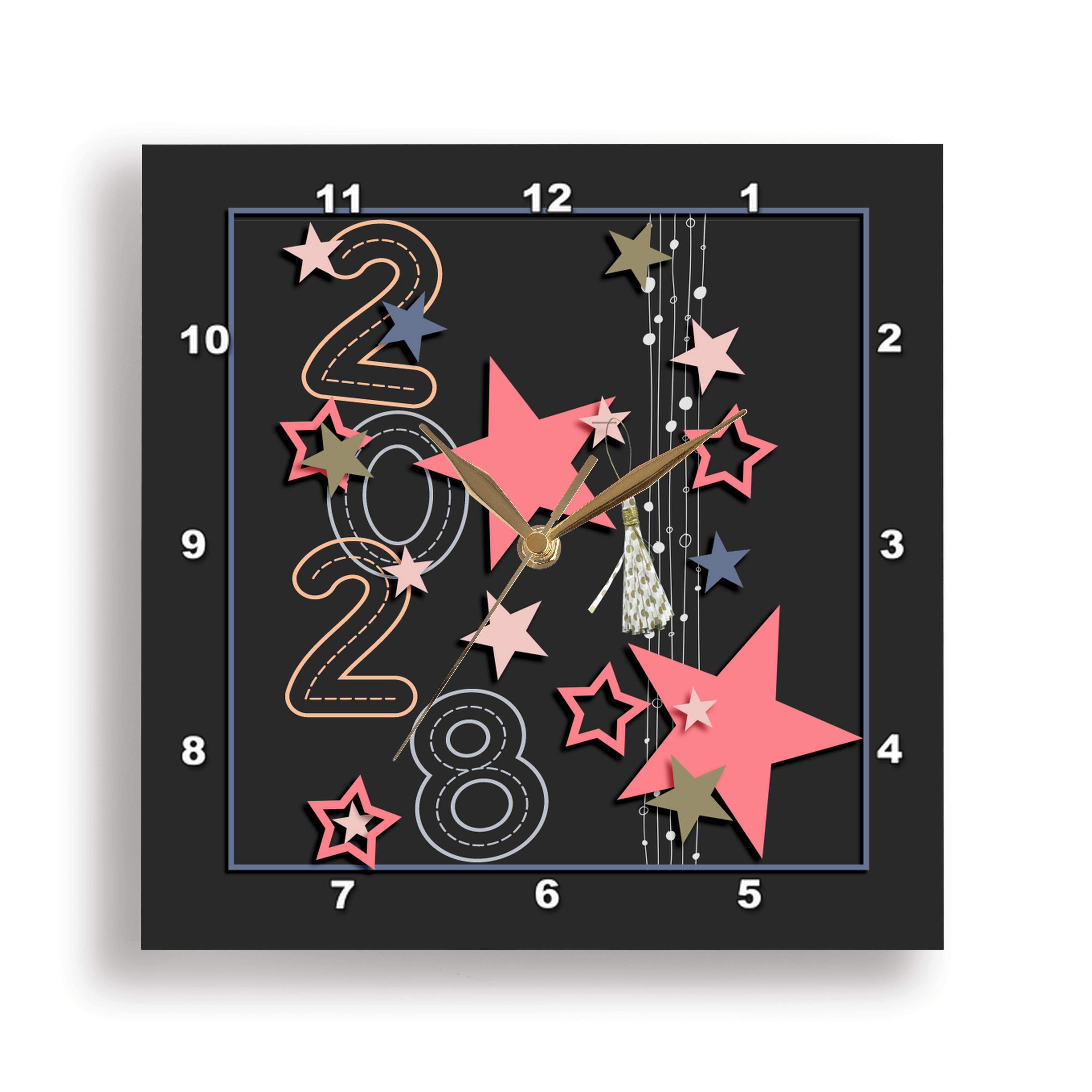 3dRose, Image of 2028 Grad Scattered Stars Dotted Tassel, Lines, Pink ...