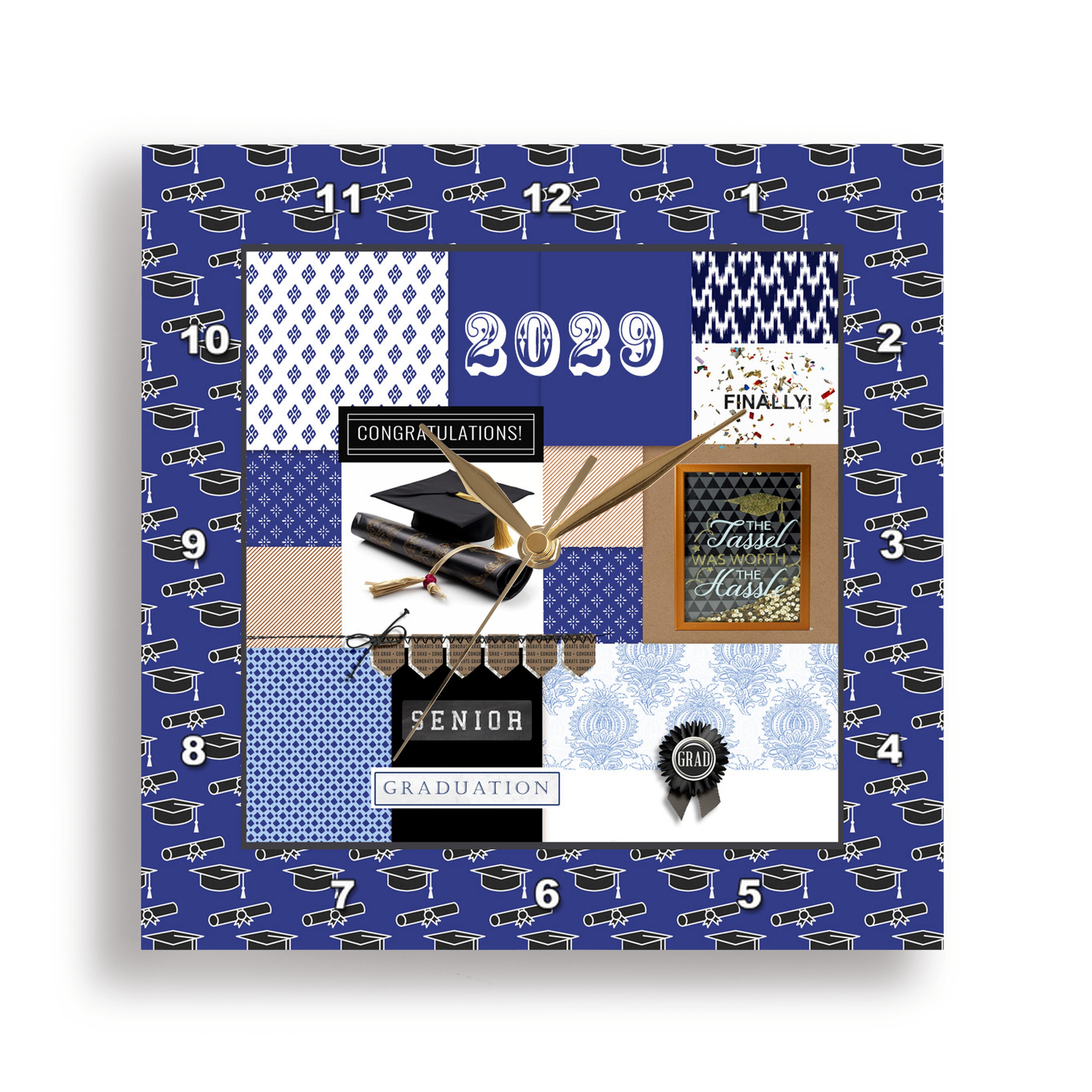 3dRose, Image of 2029 Grad Cap Diploma,Word Finally Tassel Worth Hassle ...