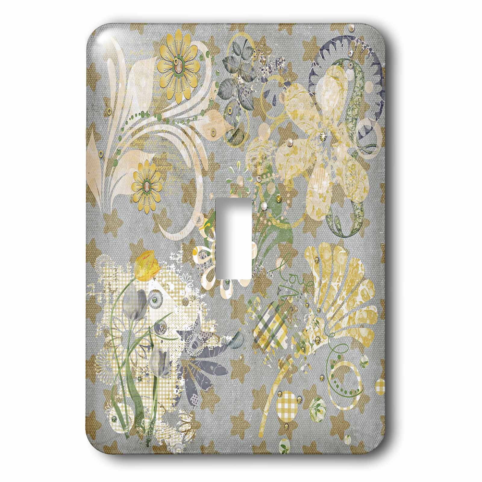 3dRose, Image of Abstract Star, Flower Design Of Yellow, Gray, Green ...