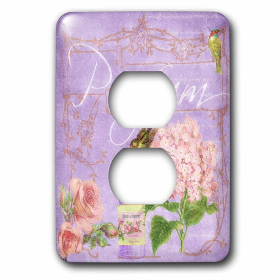 3dRose, Image of Beautiful French Partum With Flowers And Birds, 2 plug ...