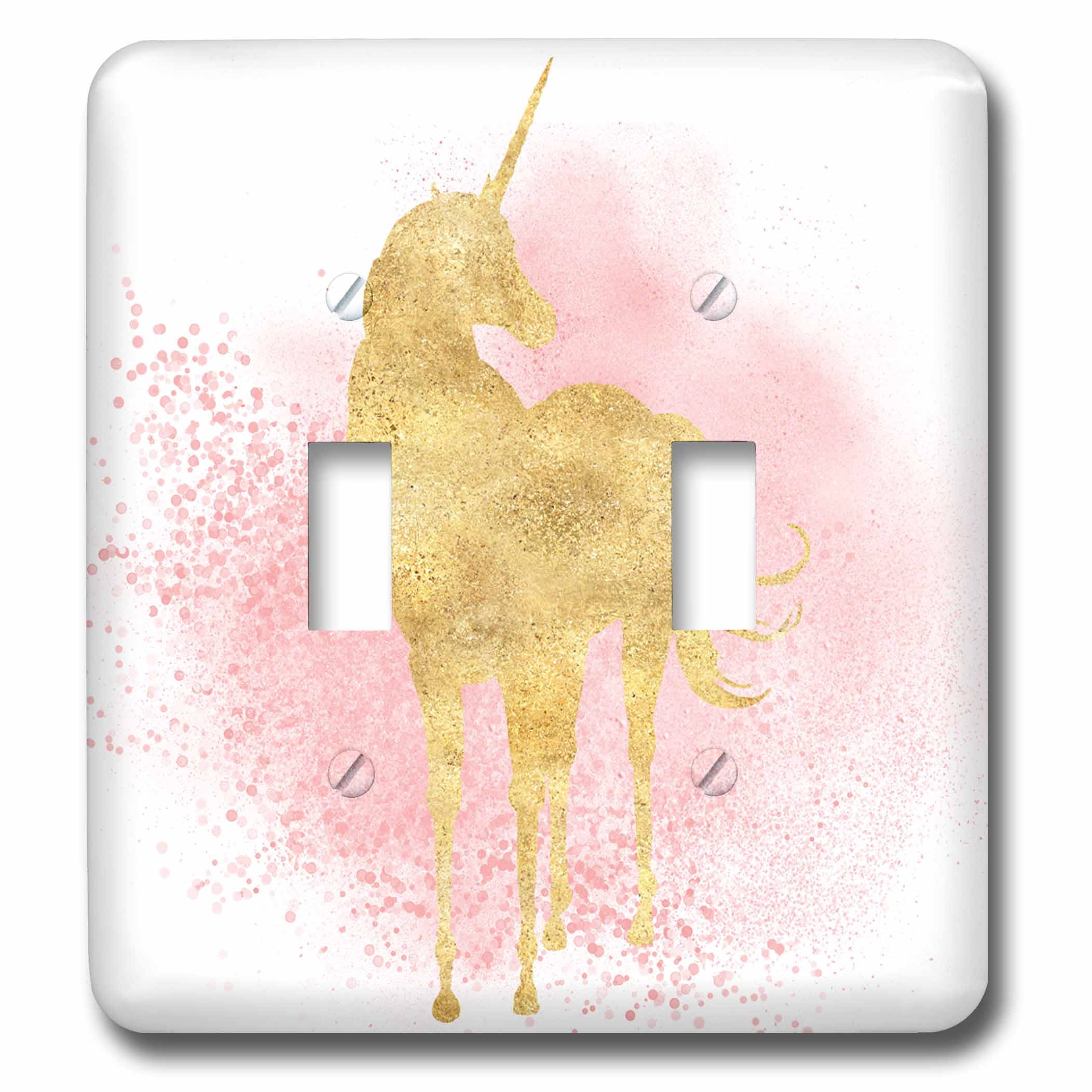 3dRose, Image of Blush Pink Sparkle Confetti Gold Unicorn, double ...