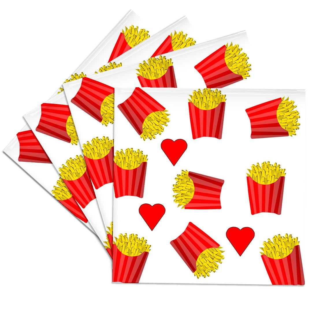 3dRose, Image of Boxes Of French Fries Repeat Pattern, Set of 4 Ceramic ...
