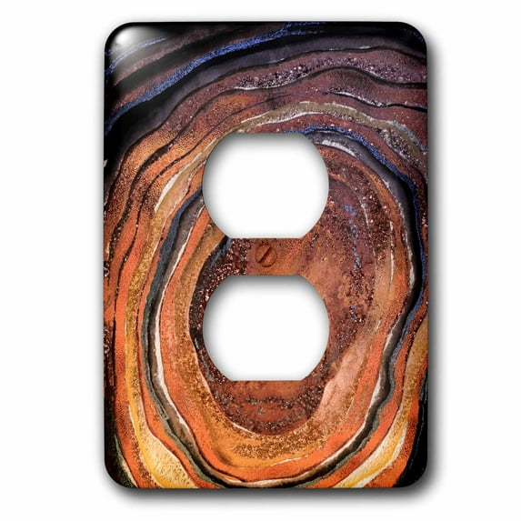 3dRose, Image of Brown Copper Metal Foil Glitter Marble Fashion Agate ...
