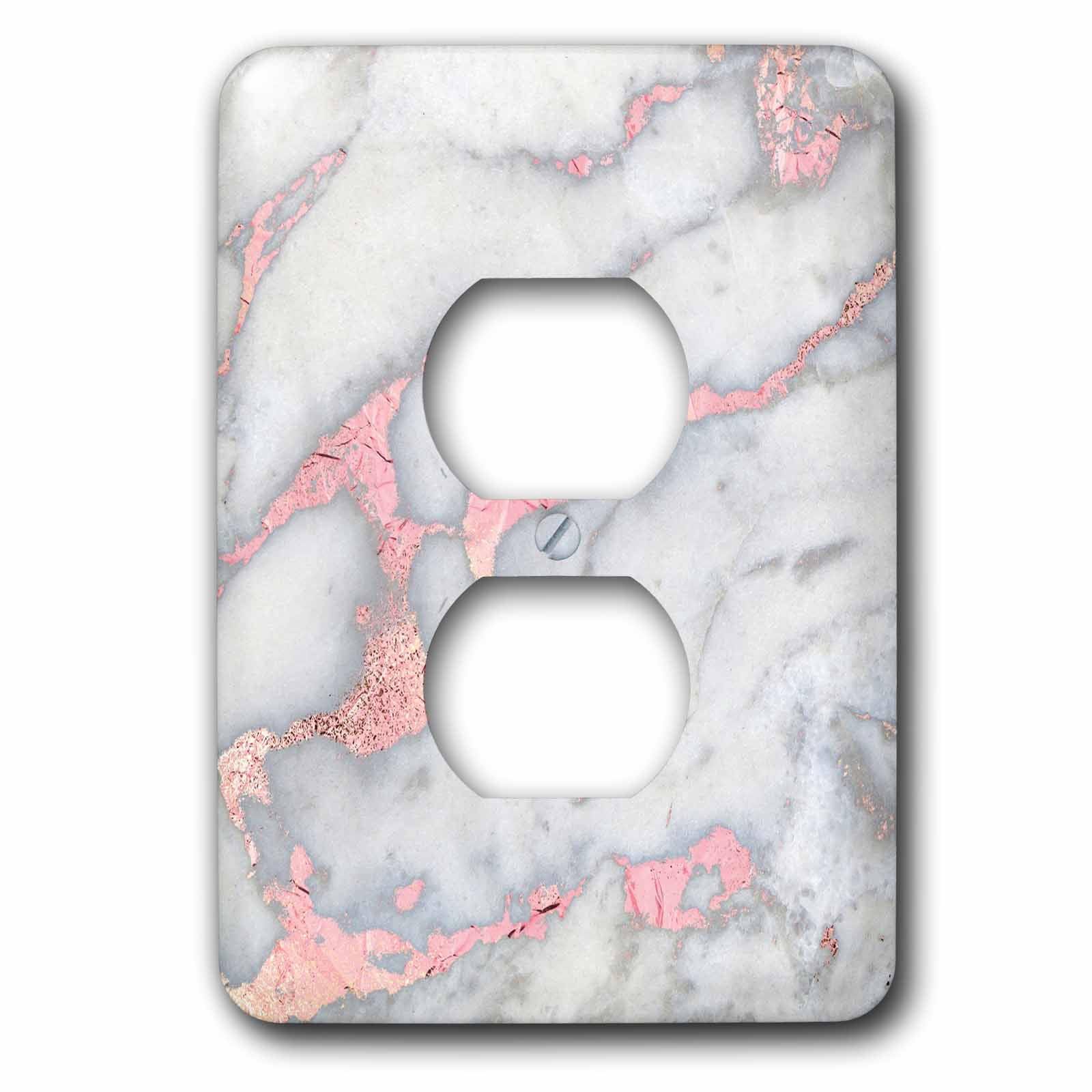 3dRose, Image of Chic Trendy Rose gold Glitter Veins Marble Agate Rock ...