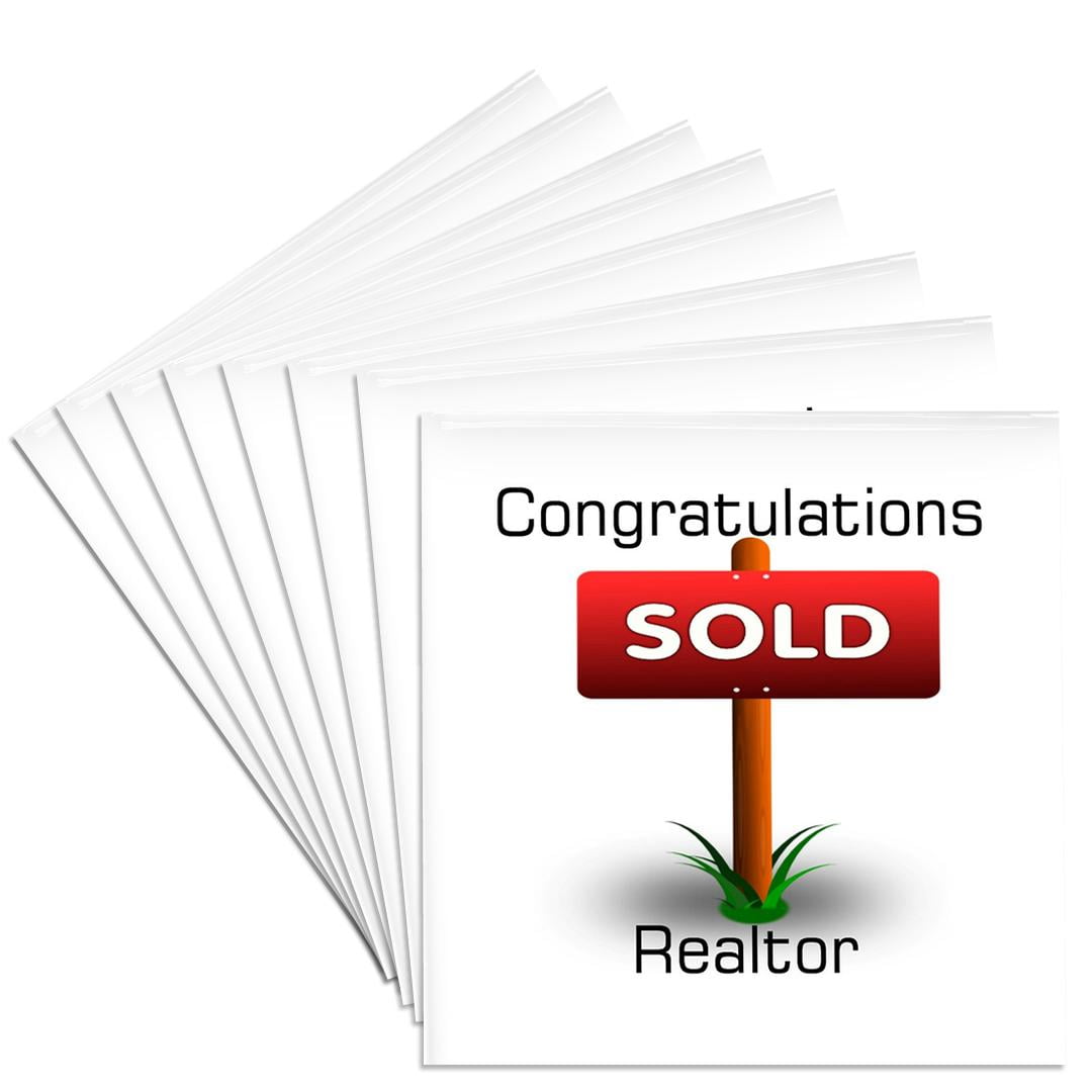 3dRose, Image of Congratulations For Realtor With Sold Sign, Set of 8 ...