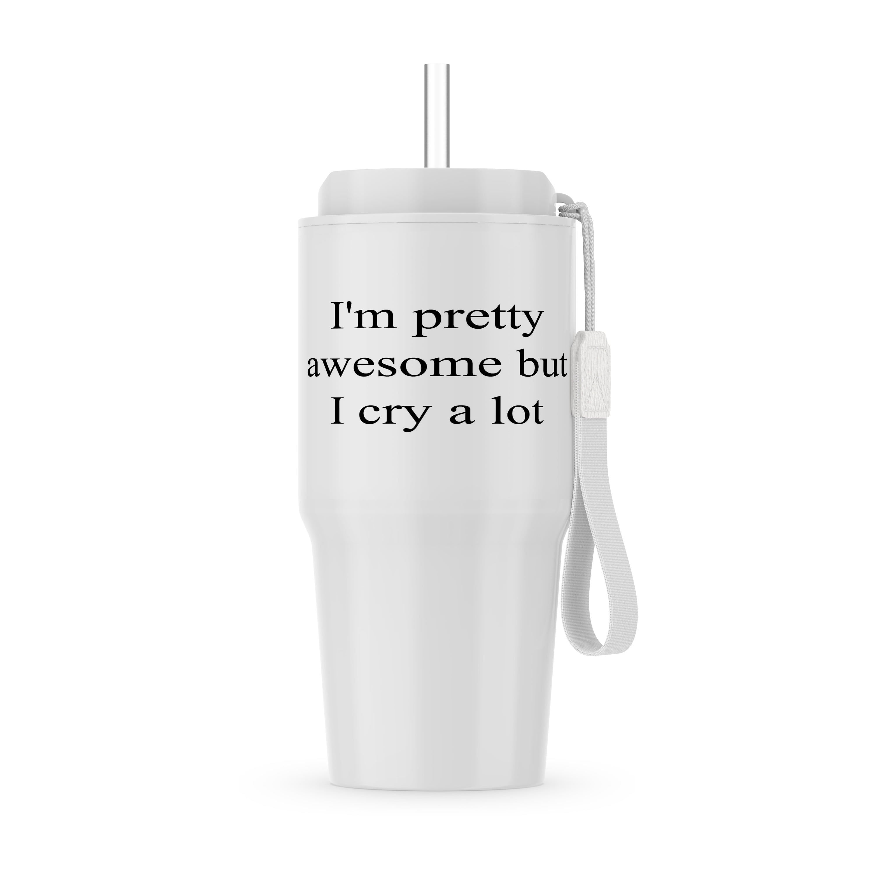 3dRose, Image of Im Pretty Awesome But I Cry A Lot Quote, 20oz Tumbler ...
