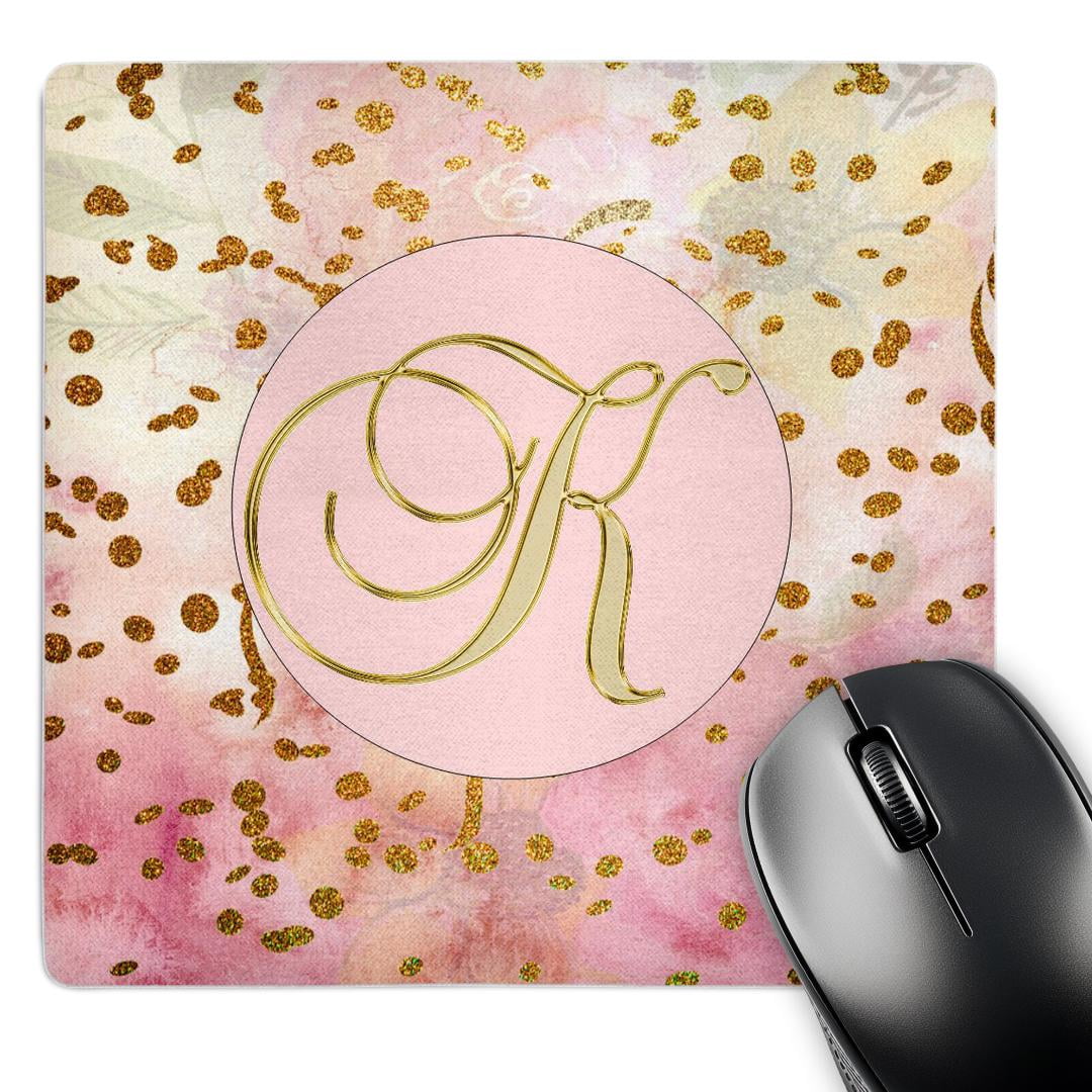 3dRose, Image of K Gold Script Letter On Pink With Gold Glitter, Mouse ...