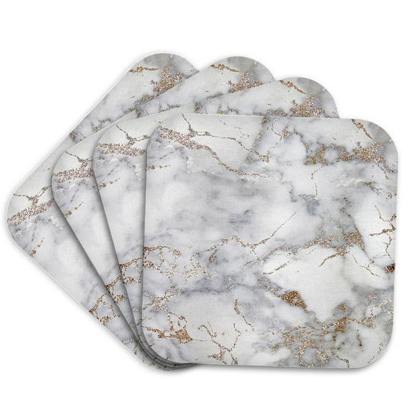 Marble And Rose Gold Coasters
