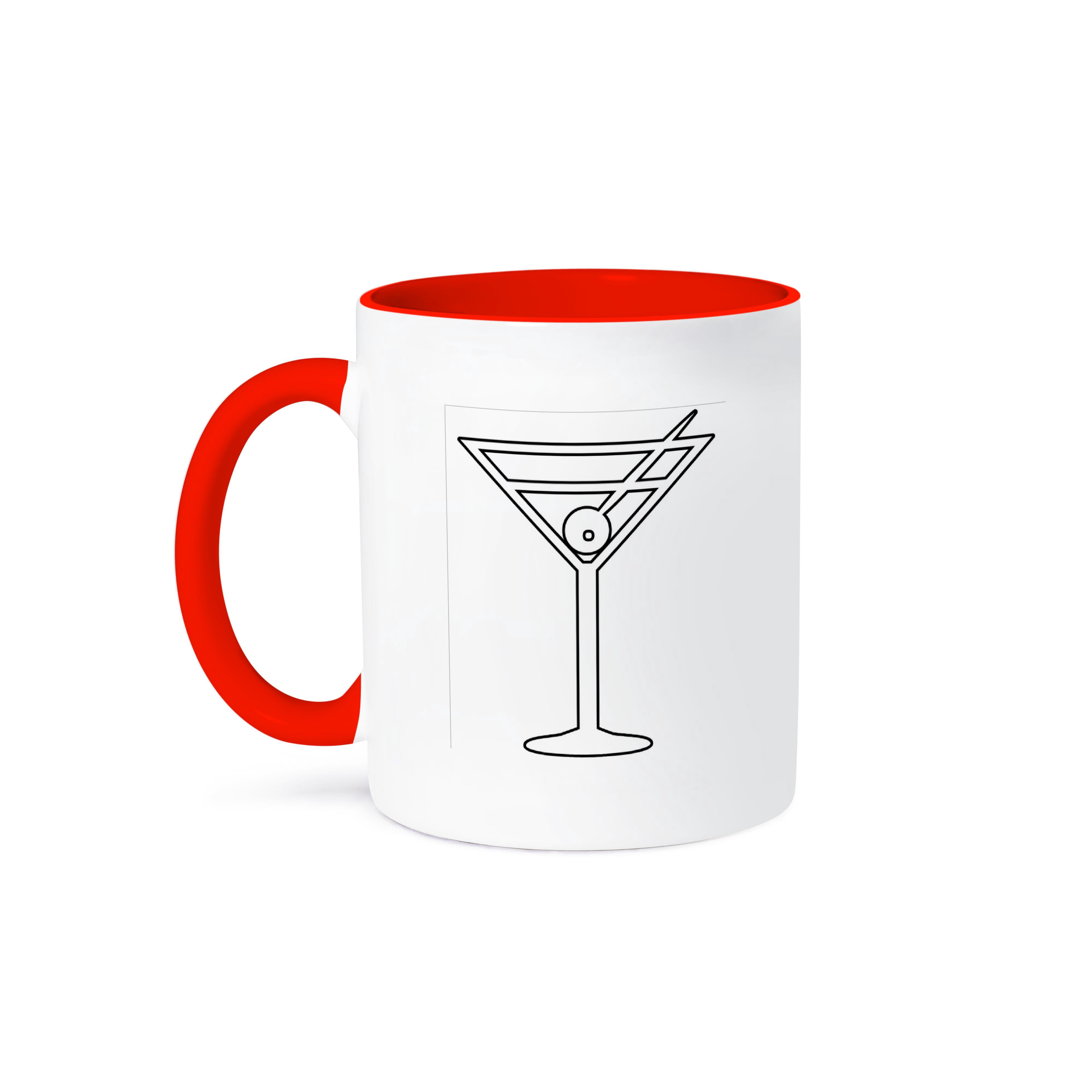 3dRose, Image of Modern Outline Of A Martini Glass With Olive, 11oz Two ...