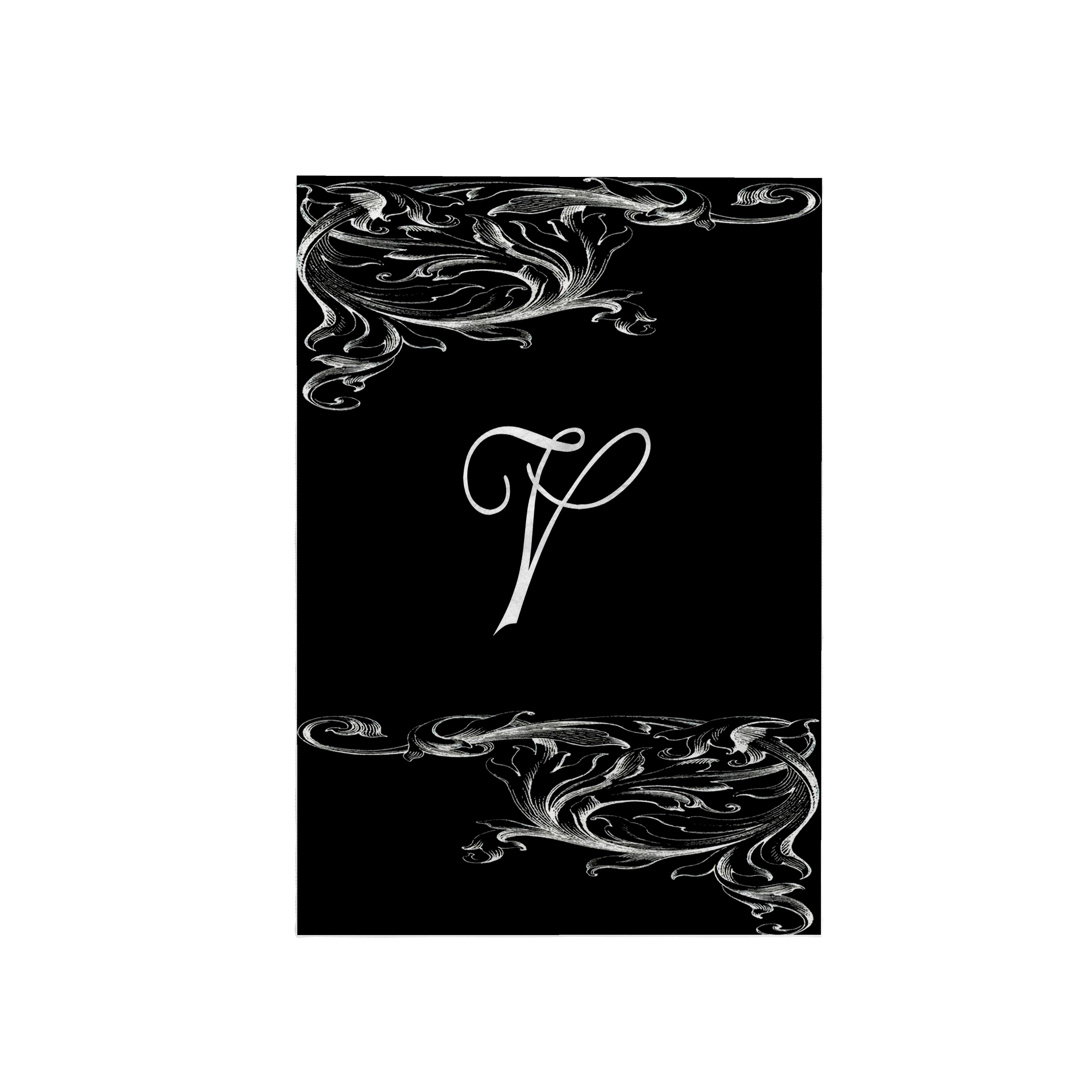 3dRose, Image of Scrolly Victorian Style Letter V, 15x22 Hand Towel ...